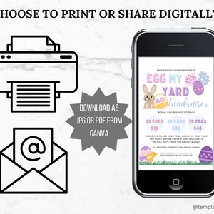 Egg My Yard Fundraiser Flyer Pto Template Easter Fundraising Flyer ...