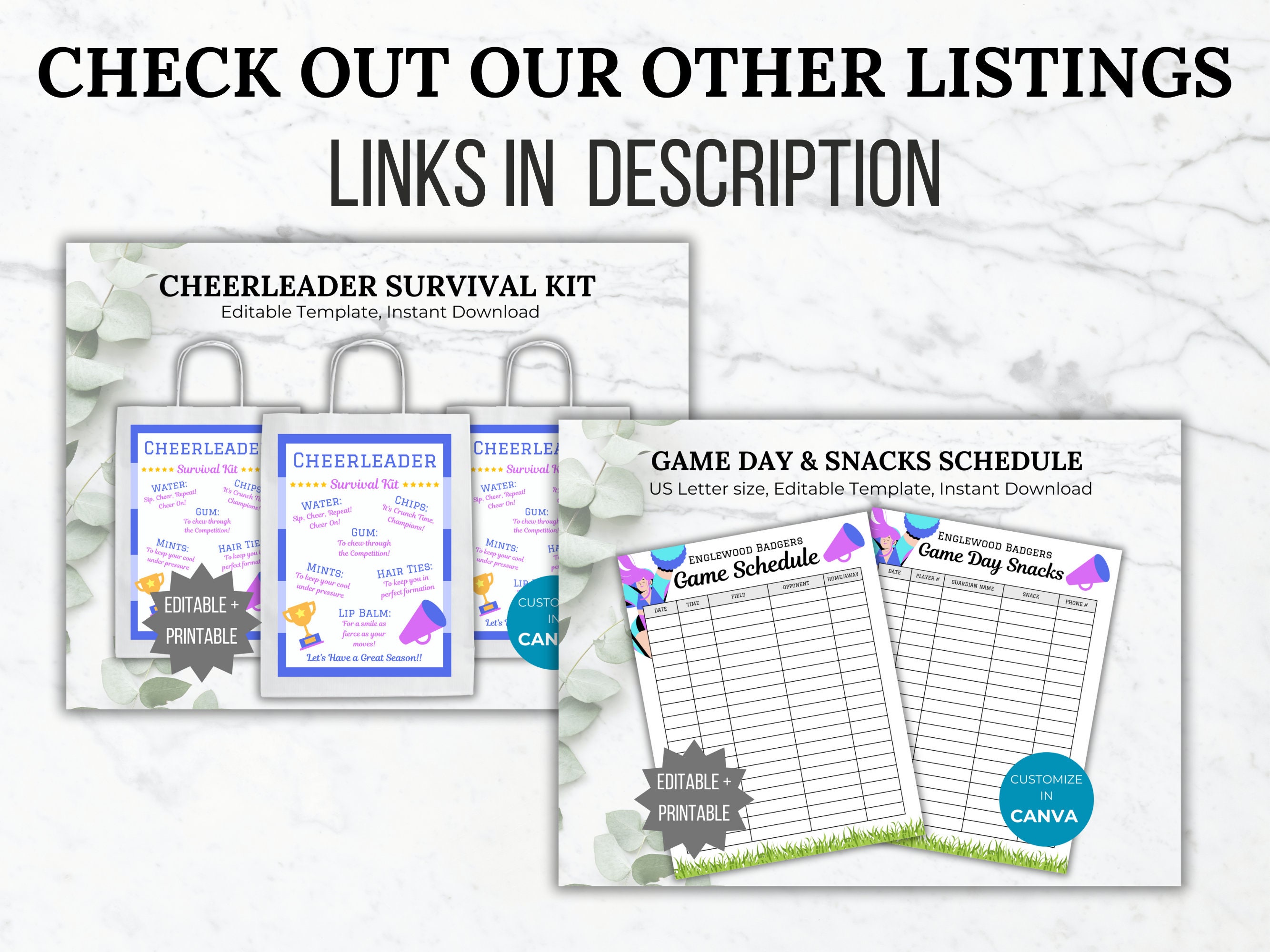 Cheer Season Planner Template Cheer Game Schedule Printable - Etsy