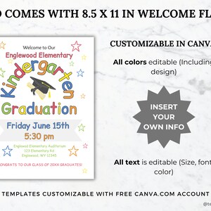 Editable Kindergarten Graduation Program Template Commencement Program ...