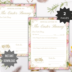 Letter to Easter Bunny Gift for Kid Printable Activity for Easter Bunny ...