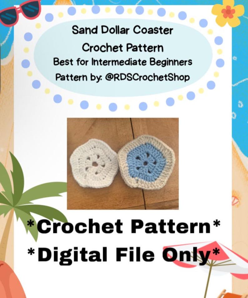 Sand Dollar Coaster Crochet Pattern - Etsy