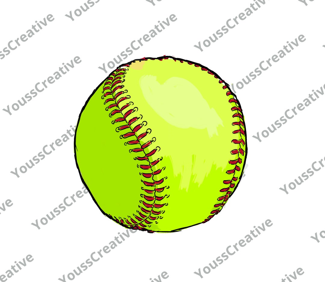 Softball Ball Sublimation Png, Hand Drawn Softball Png, Softball Game ...
