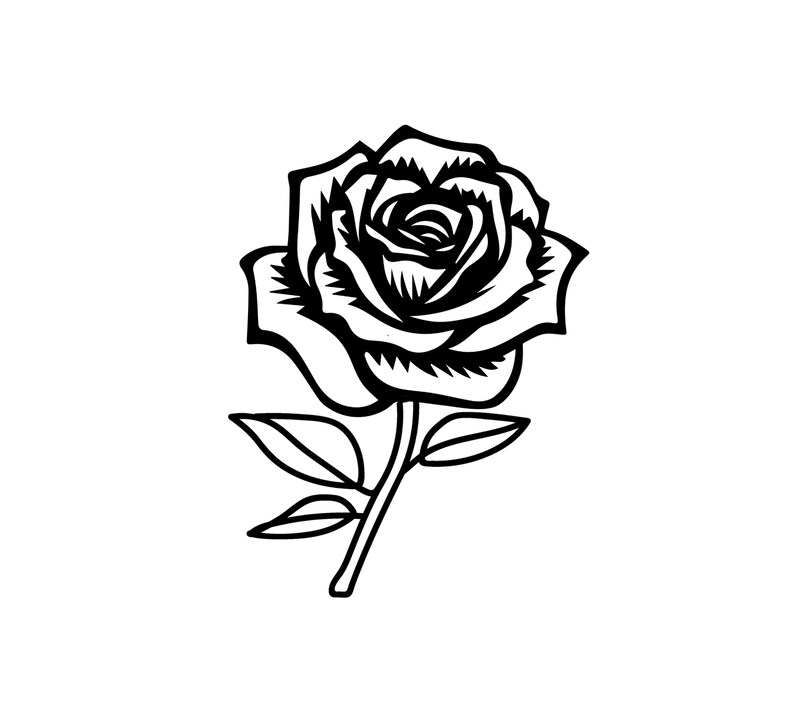 Single Rose Svg, Flower Download Svg Png Cut File, Rose, Clip Art ...