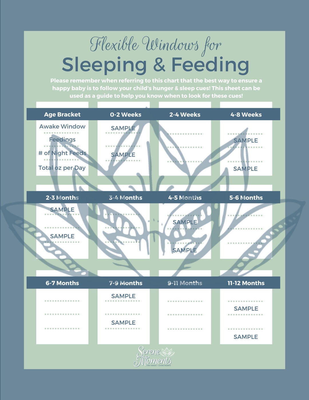 Sleep & Feeding Windows (1st Year) - Etsy
