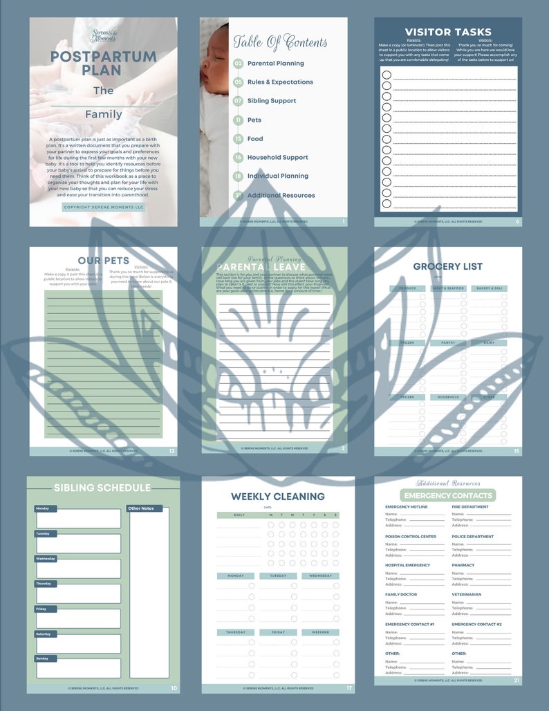 Postpartum Plan Workbook - Etsy