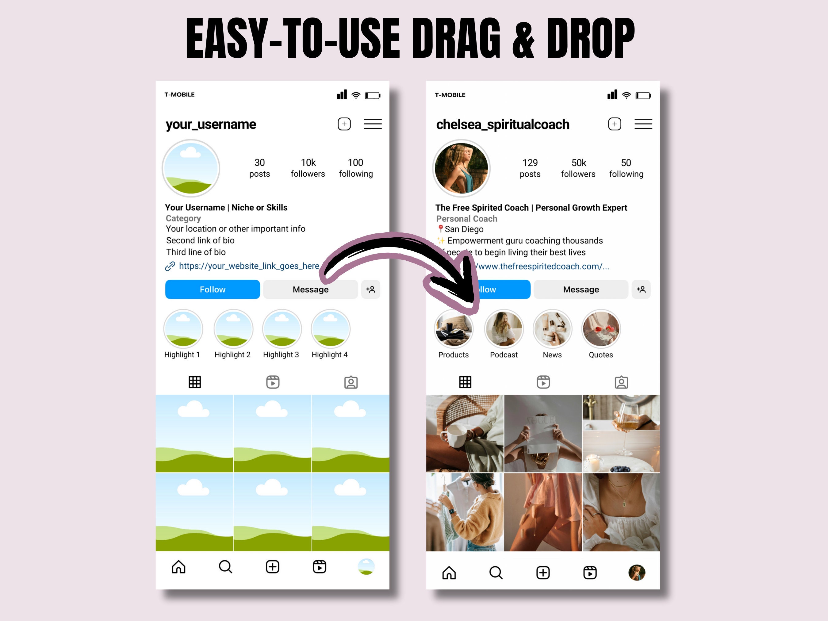 Instagram Grid Planner Insta Grid Mockup Template IG Grid Virtual ...
