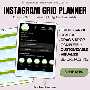 Instagram Grid Template for Virtual Assistants Instagram Grid Mock up ...
