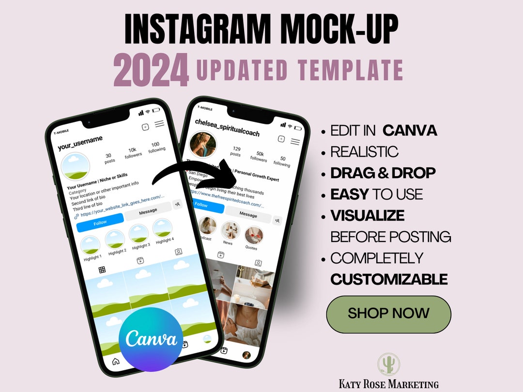 Instagram Grid Planner Insta Grid Mockup Template IG Grid Virtual ...