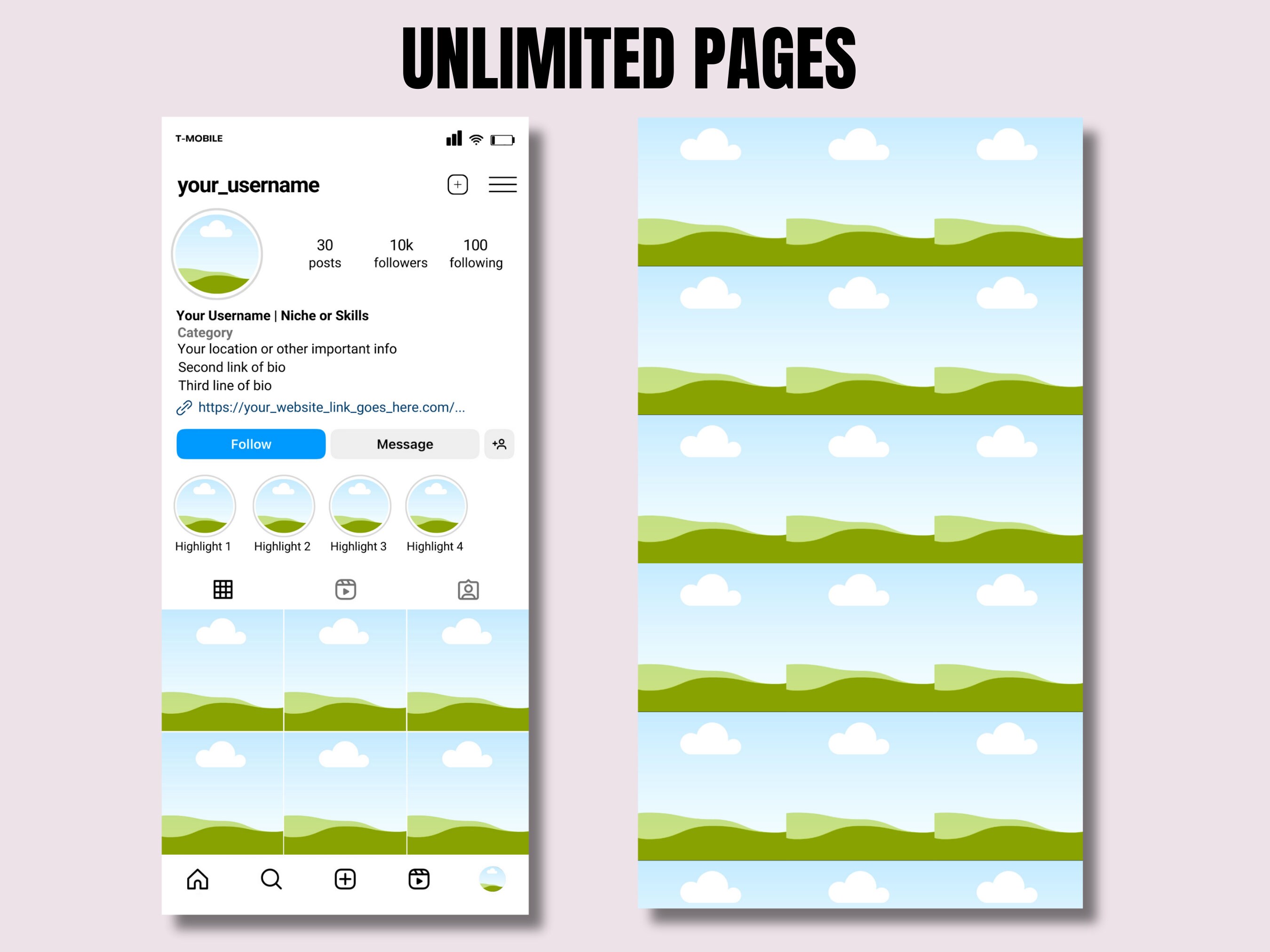 Instagram Grid Planner Insta Grid Mockup Template IG Grid Virtual ...