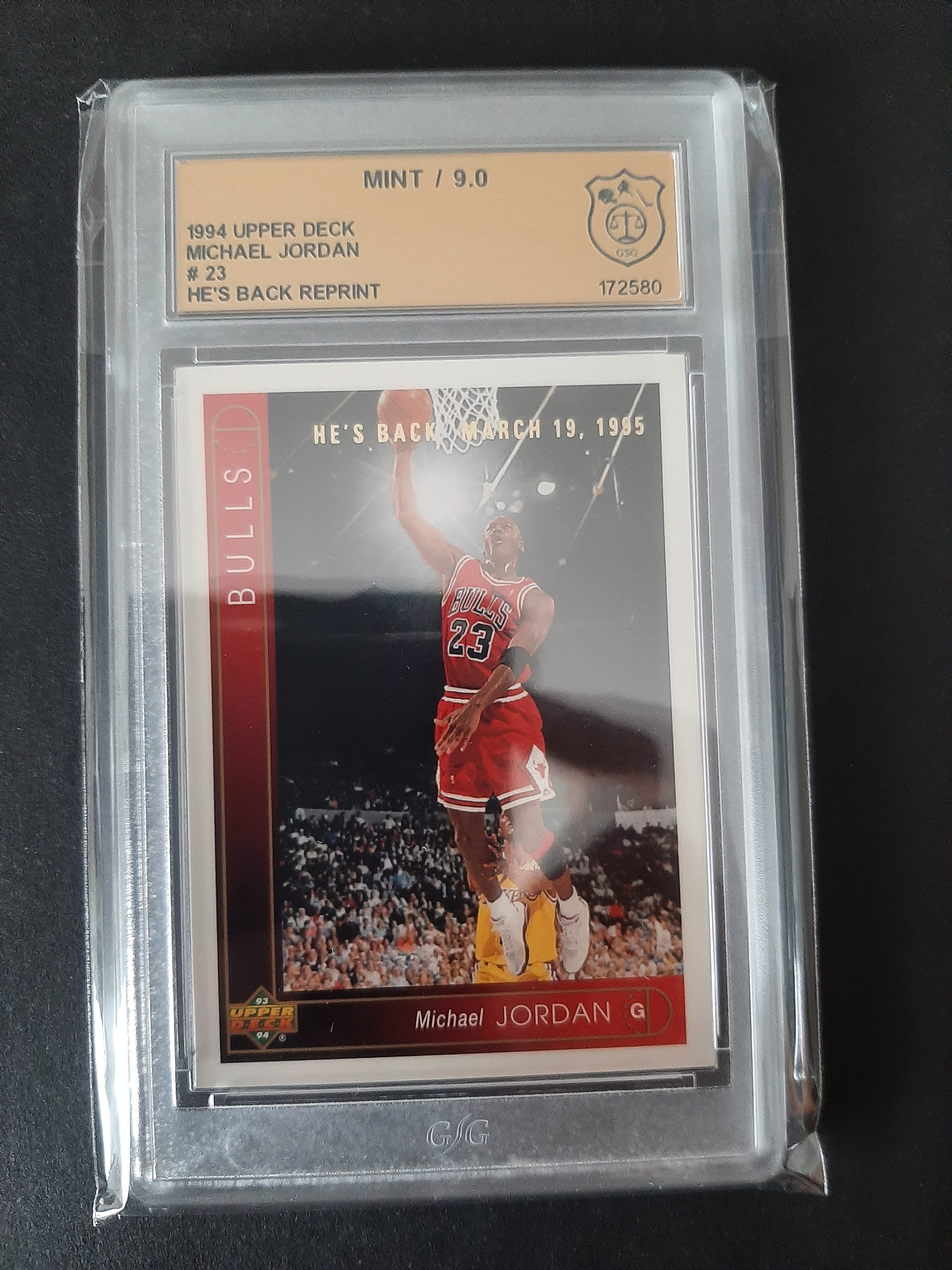 Michael Jordan Mint 9.0 Graded Upper Deck 1994 #23 Rare Card He's BACK ...