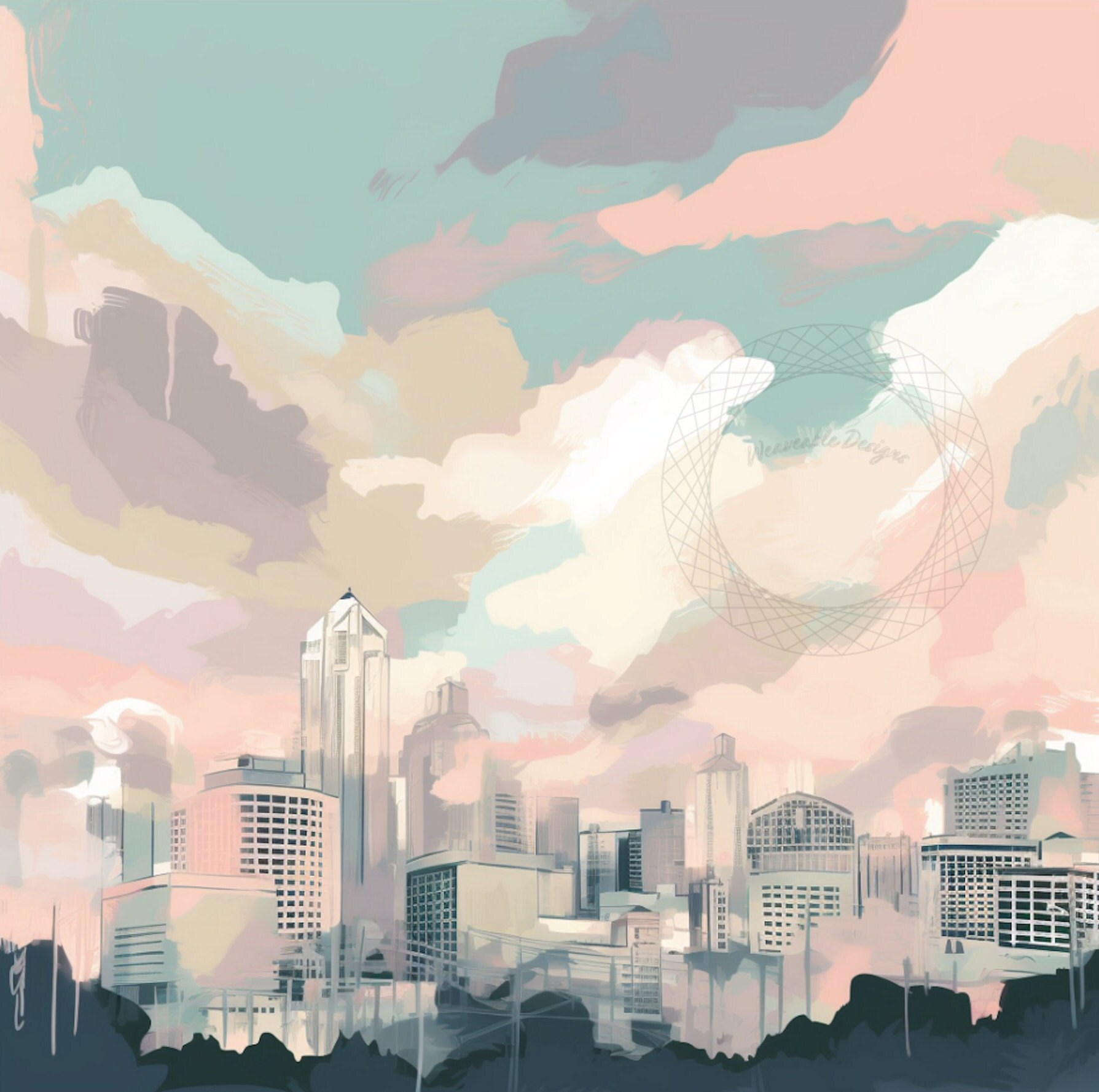 Atlanta, Georgia | Original Digital Art for Instant Download and Print ...