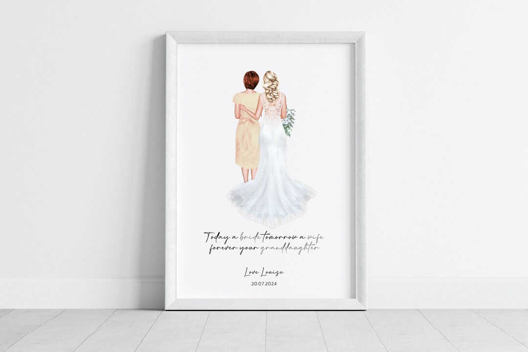 Nan, Gran, Nana of the Bride | Personalised Wedding Gift, Print ...