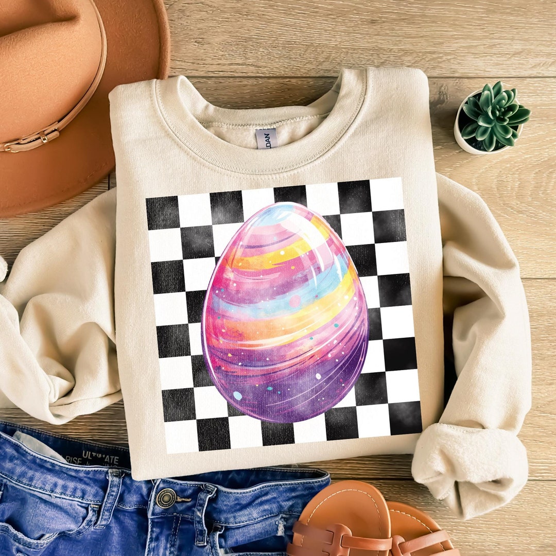 Retro Easter Egg PNG, Retro Checkered Easter Png, Easter Bunny ...