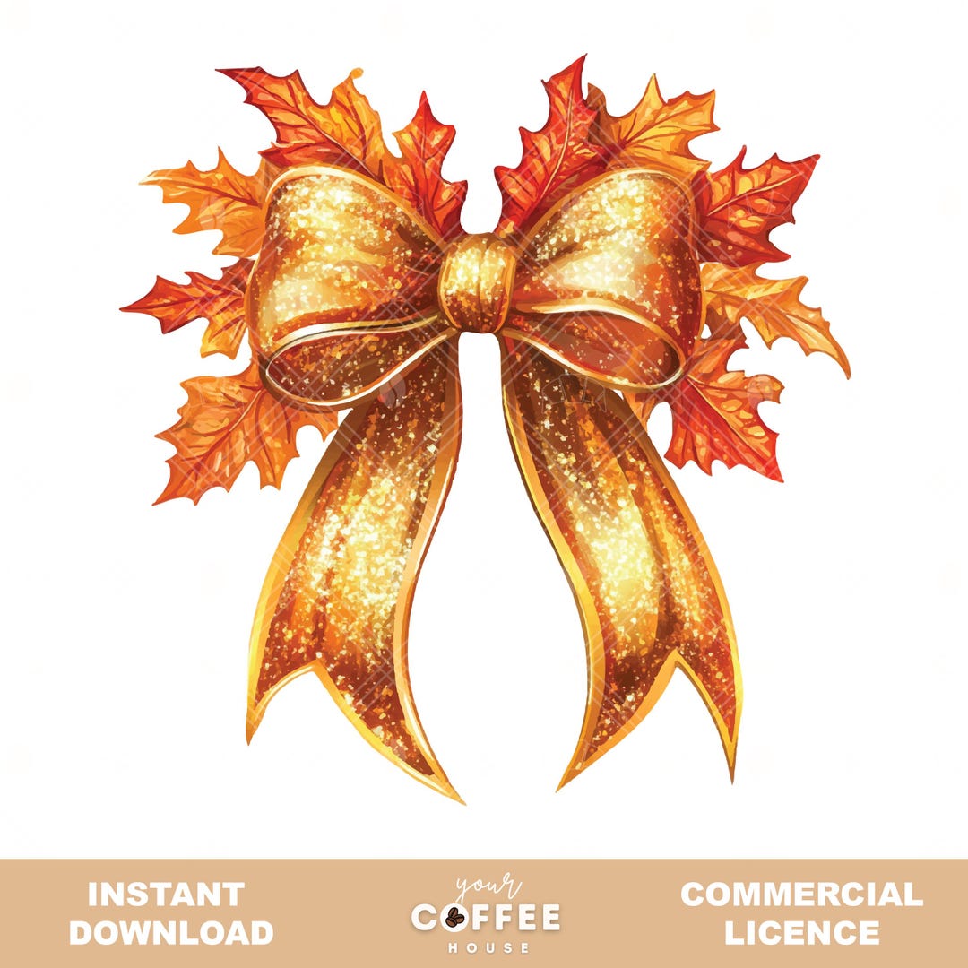 Coquette Fall Bow Png, Retro Fall Bow Png, Fall Coquette Bow Png, Fall ...