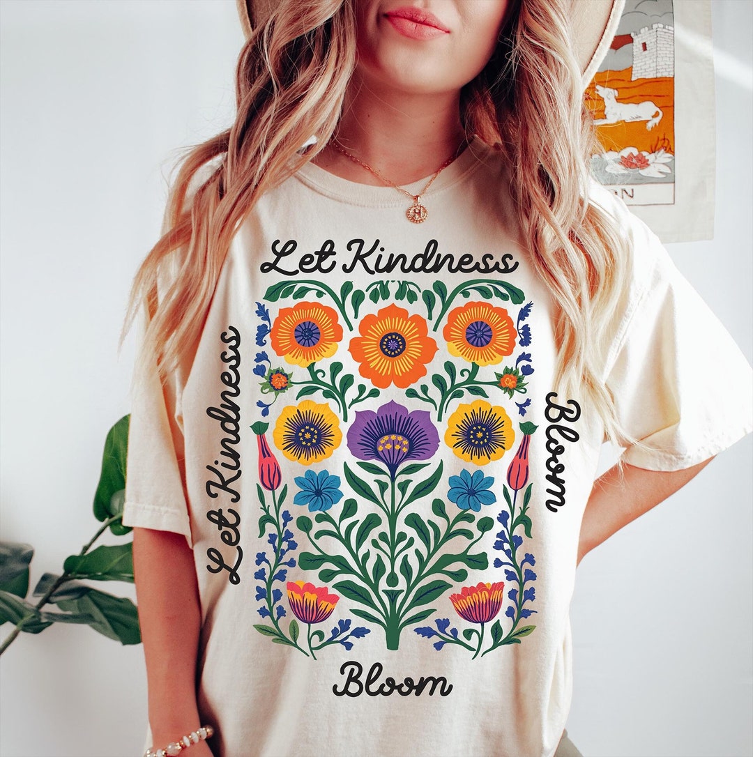 Let Kindness Bloom Svg and Png, Flower Svg, Retro Flower Svg, Boho ...