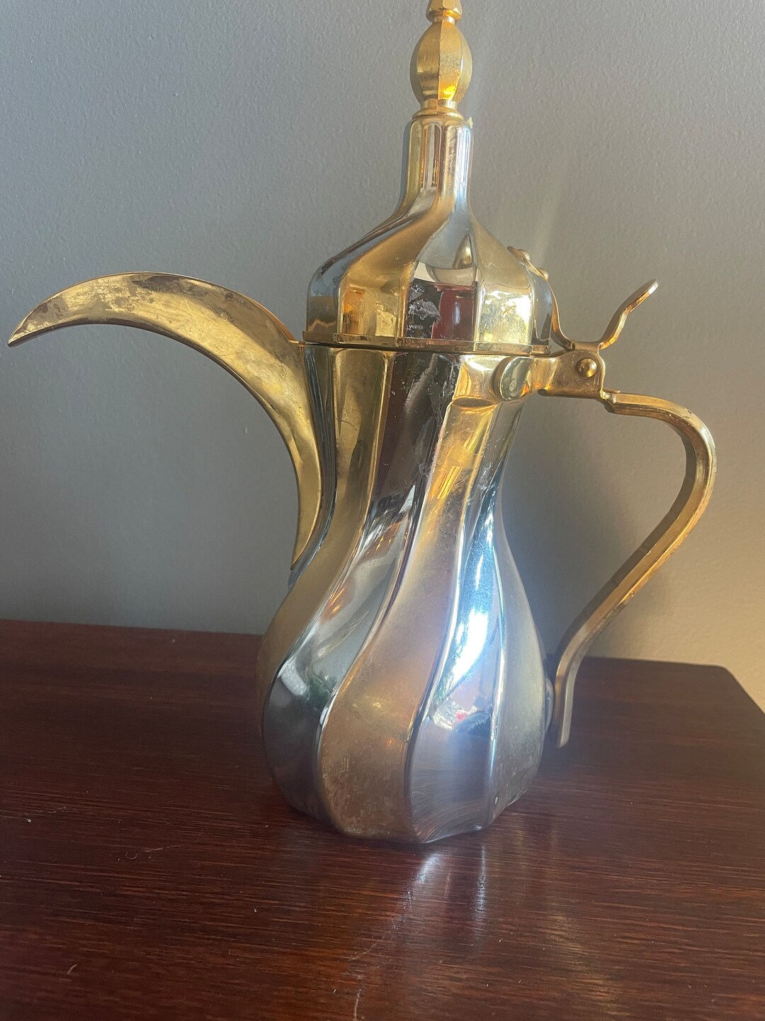 Vintage Middle Eastern Arabic Stainless Steal Teapot/coffee / Pitcher ...