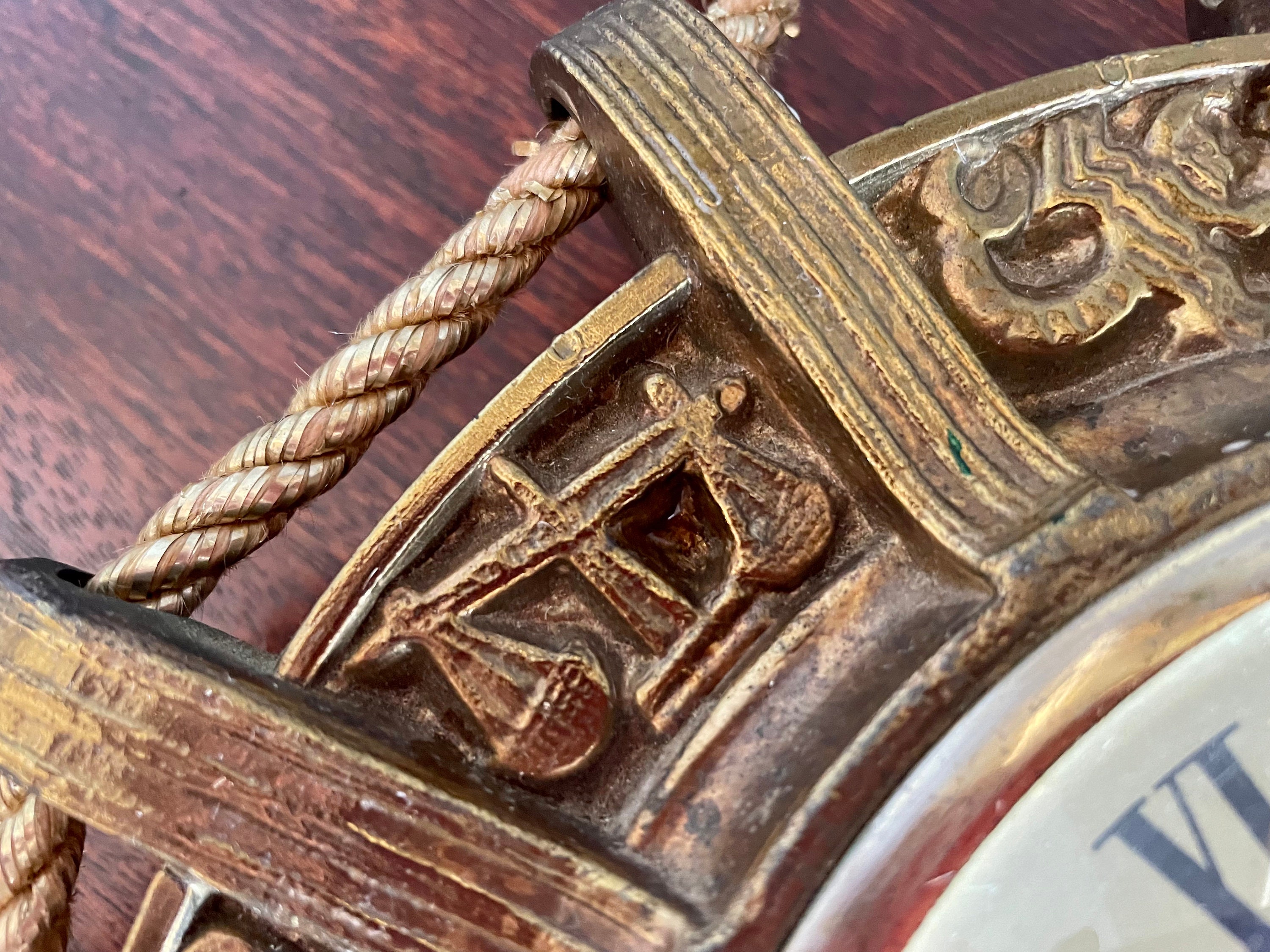 German Brass Zodiac Signs Wind up Wall Clock With Rope Hanger - Etsy