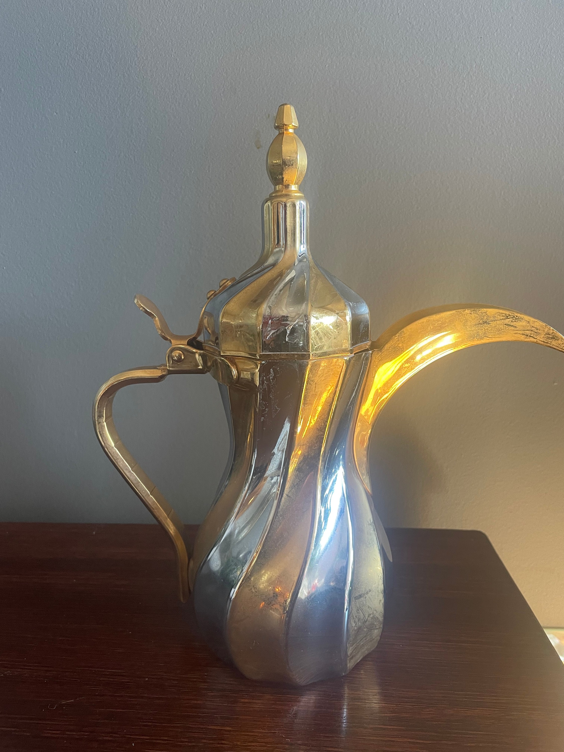 Vintage Middle Eastern Arabic Stainless Steal Teapot/coffee / Pitcher ...