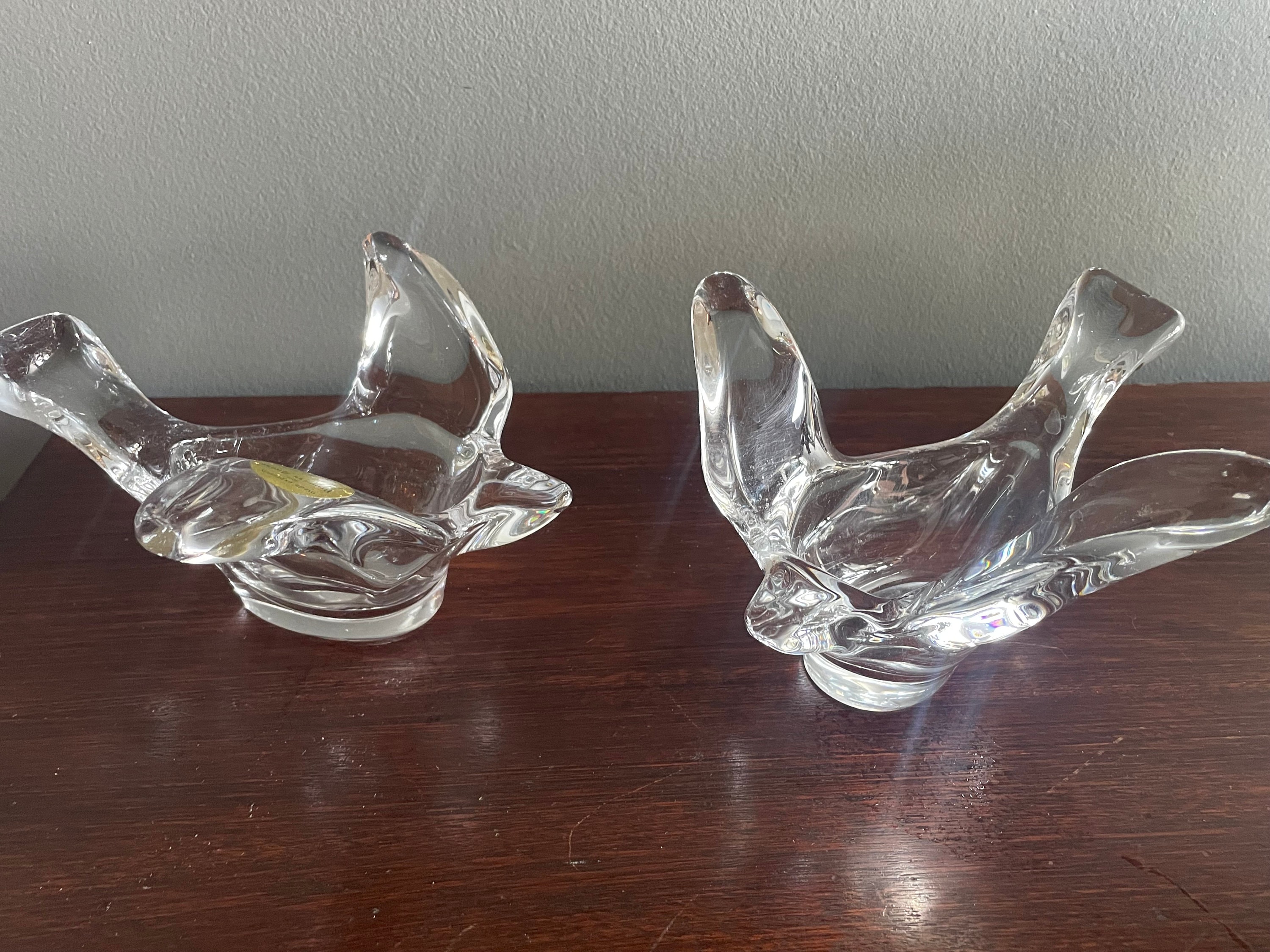 Pair of Vintage Princess House Crystal Doves | French Leaded Crystal ...
