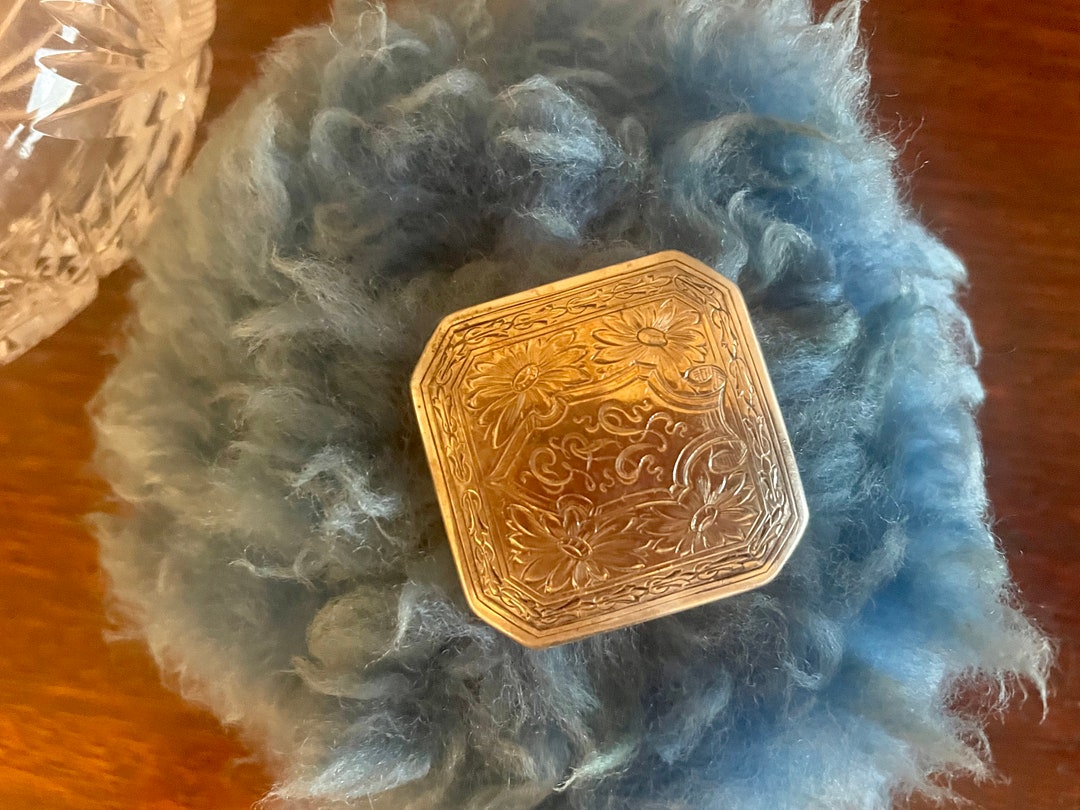 Antique Powder Puff With Sterling Silver Handle With Glass Bowl - Etsy