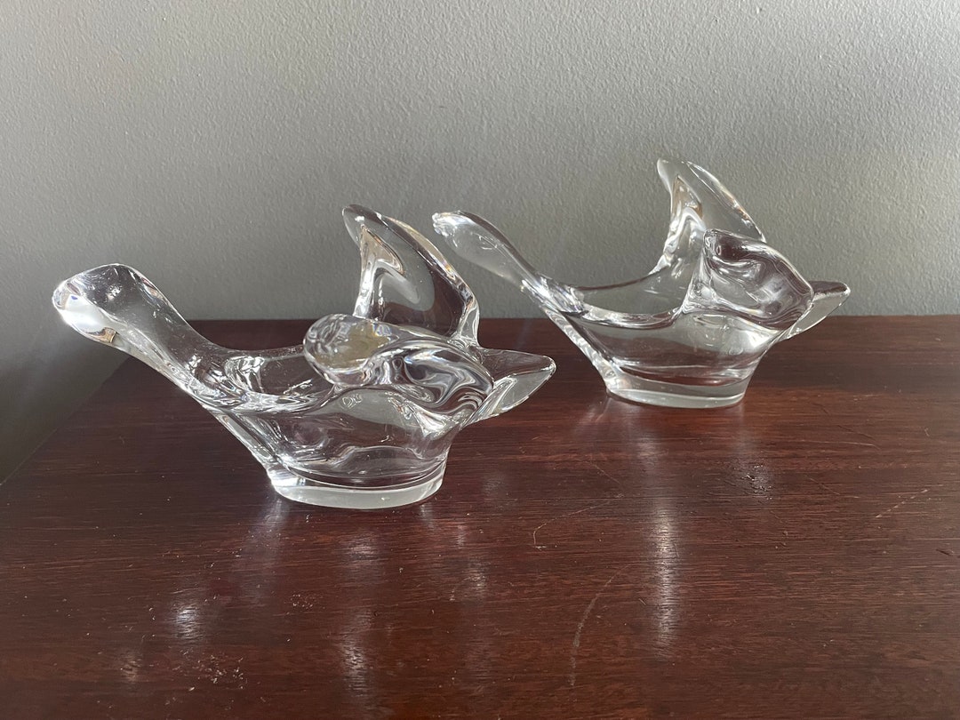 Pair of Vintage Princess House Crystal Doves | French Leaded Crystal ...