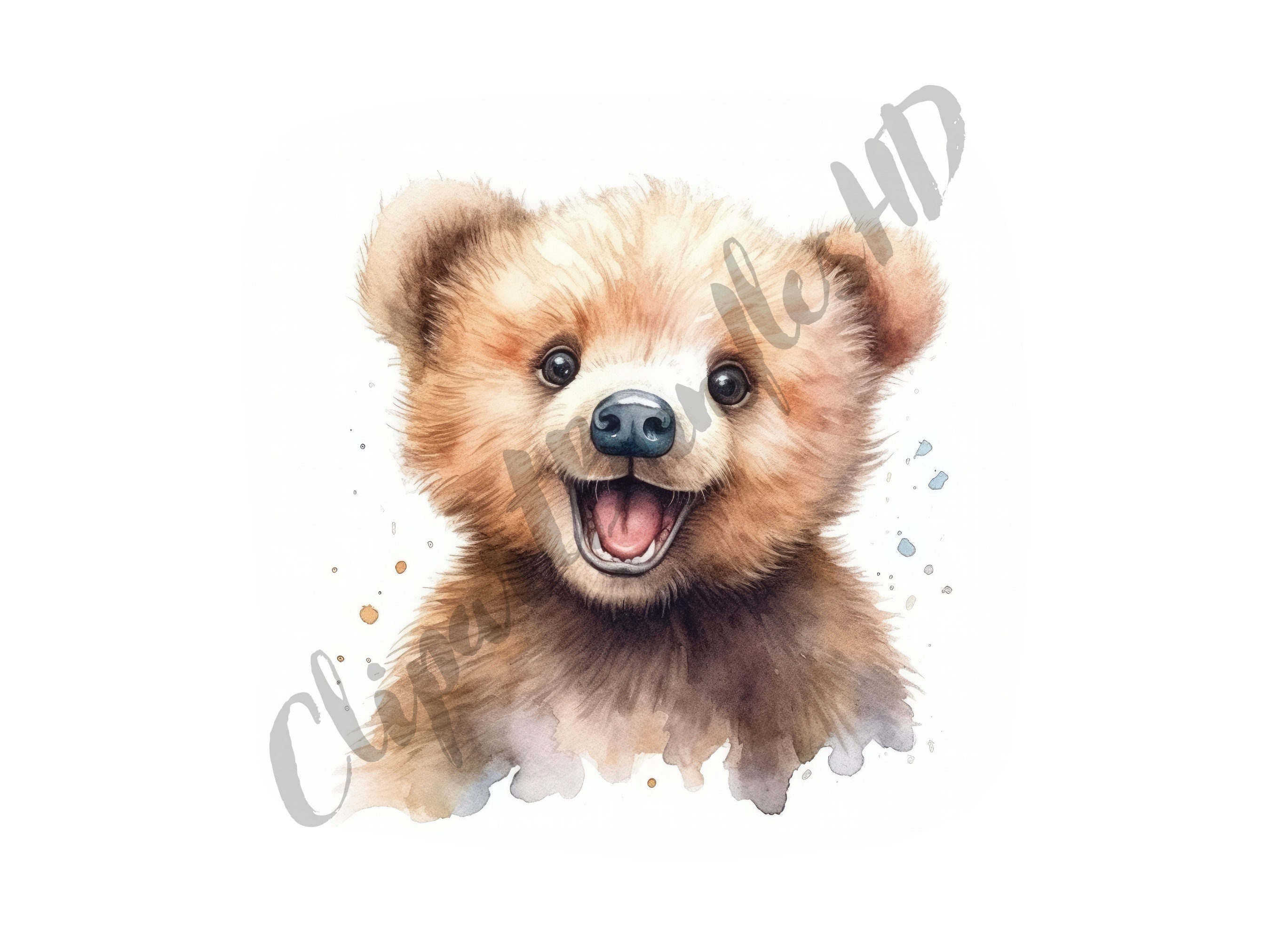 Baby Bear Clipart Set 15 JPG Illustrations Cute Bear Cub Digital ...