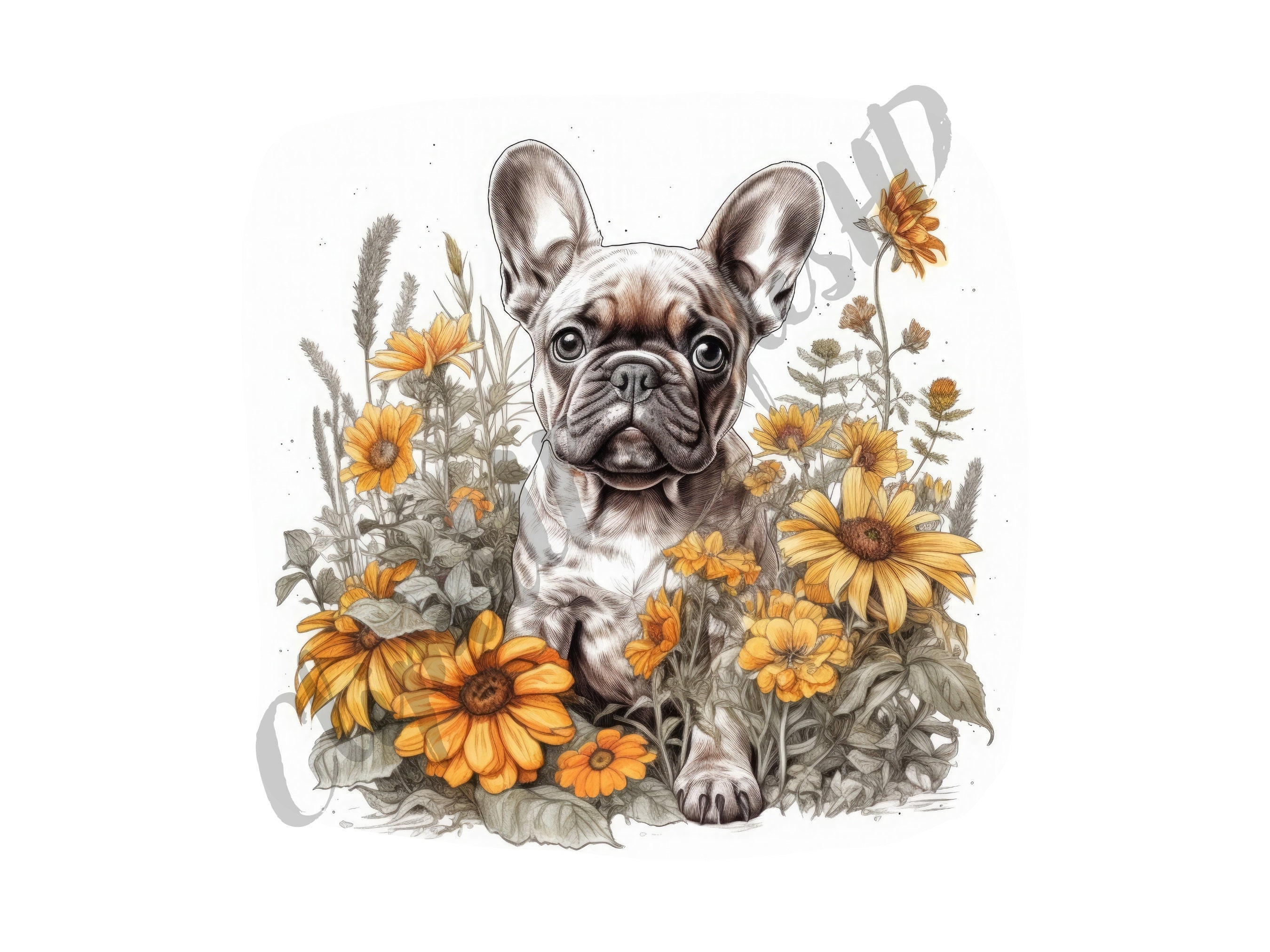 French Bulldog Puppy Clipart Bundle 15 JPG Adorable Frenchie ...