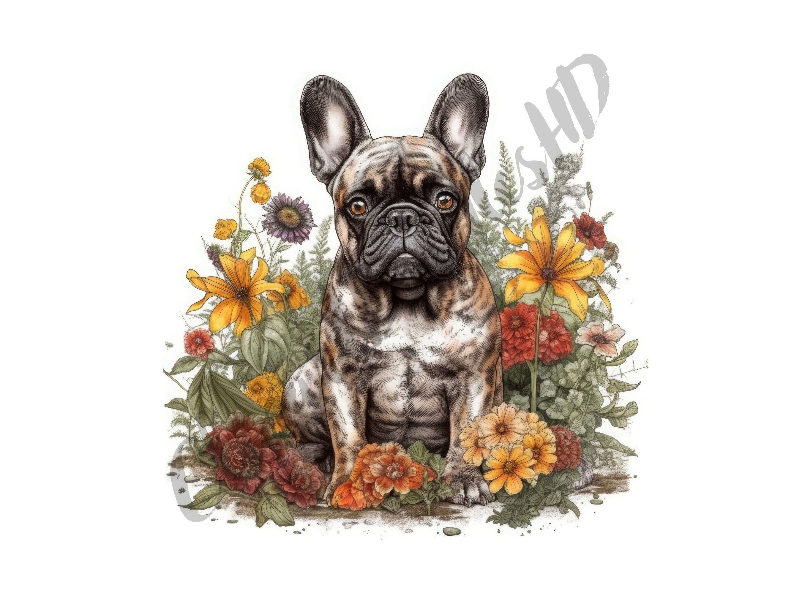 French Bulldog Puppy Clipart Bundle 15 JPG Adorable Frenchie ...