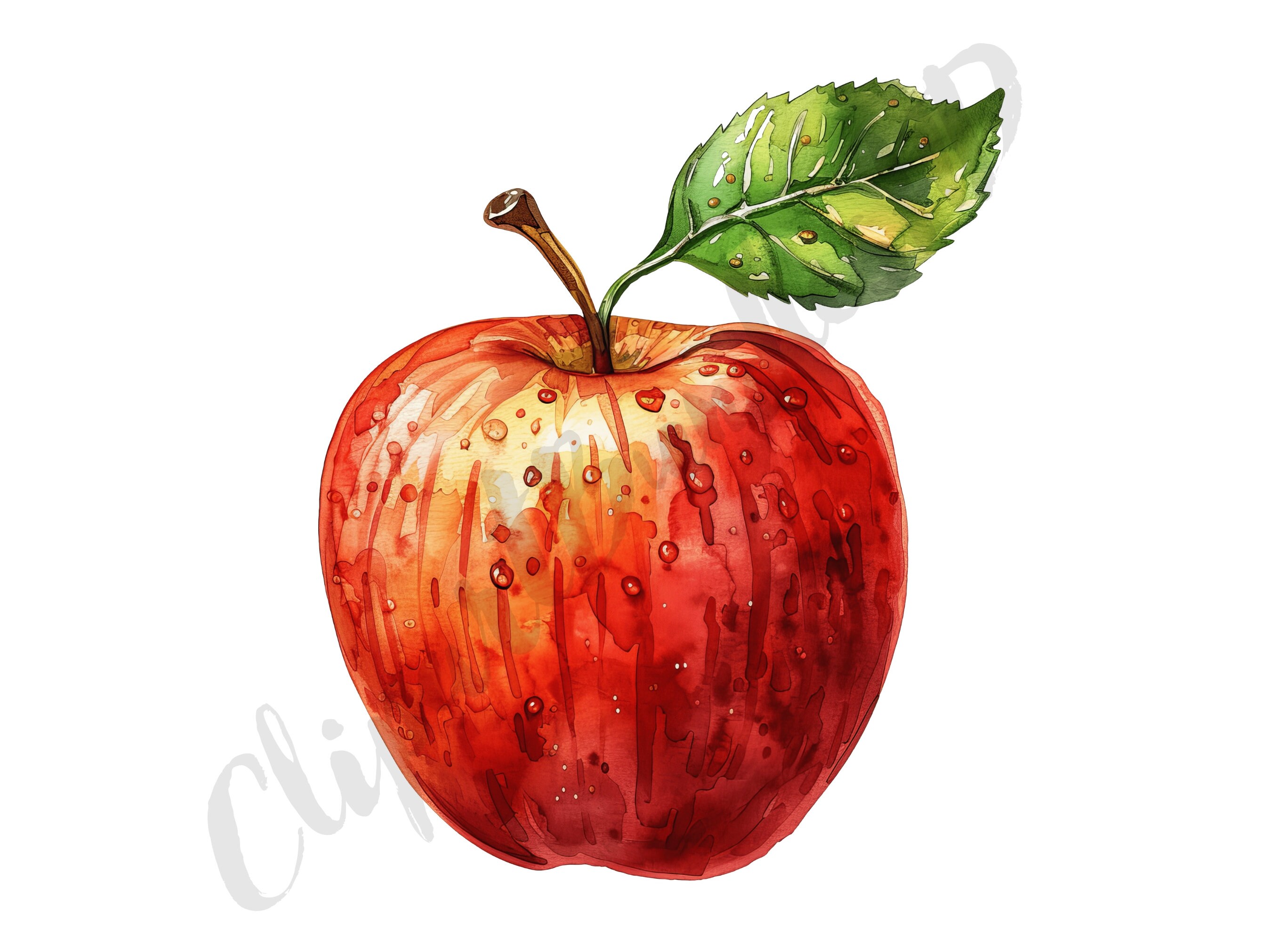 Watercolor Apple Clipart PNG, Fruits Clip Art, Watercolor Apples ...