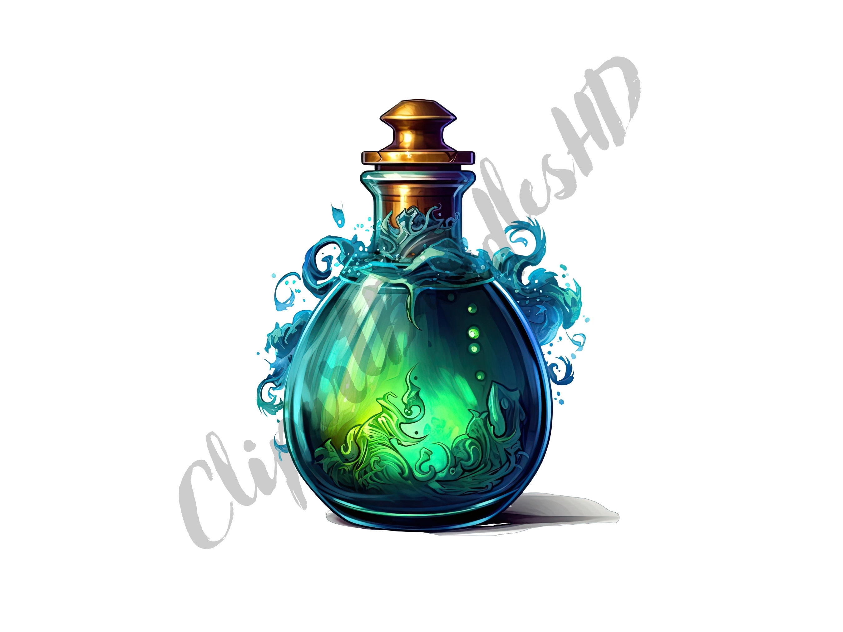 Magic Potion Vial Clipart Bundle Enchanted Elixirs Illustrations ...