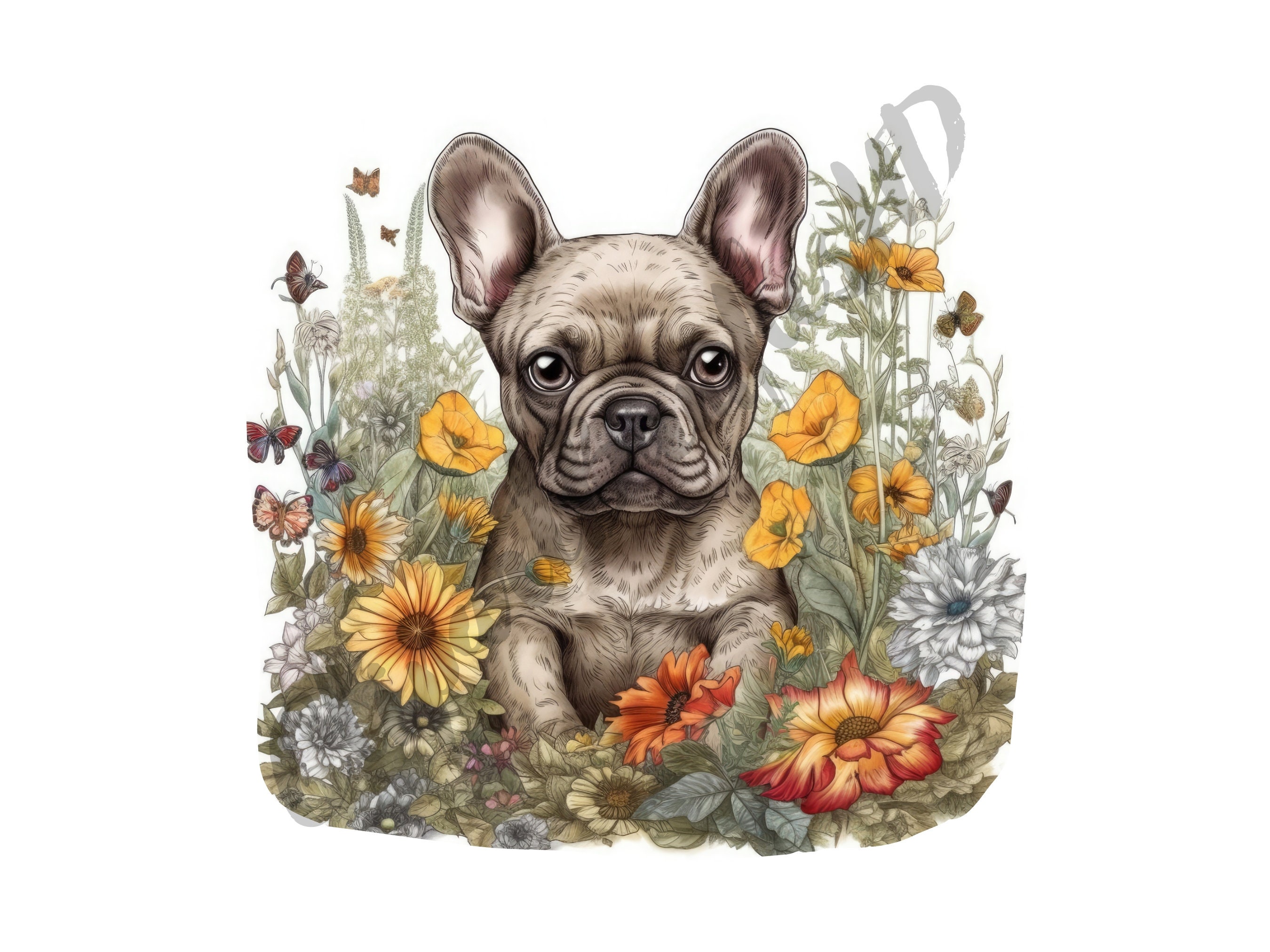 French Bulldog Puppy Clipart Bundle 15 JPG Adorable Frenchie ...