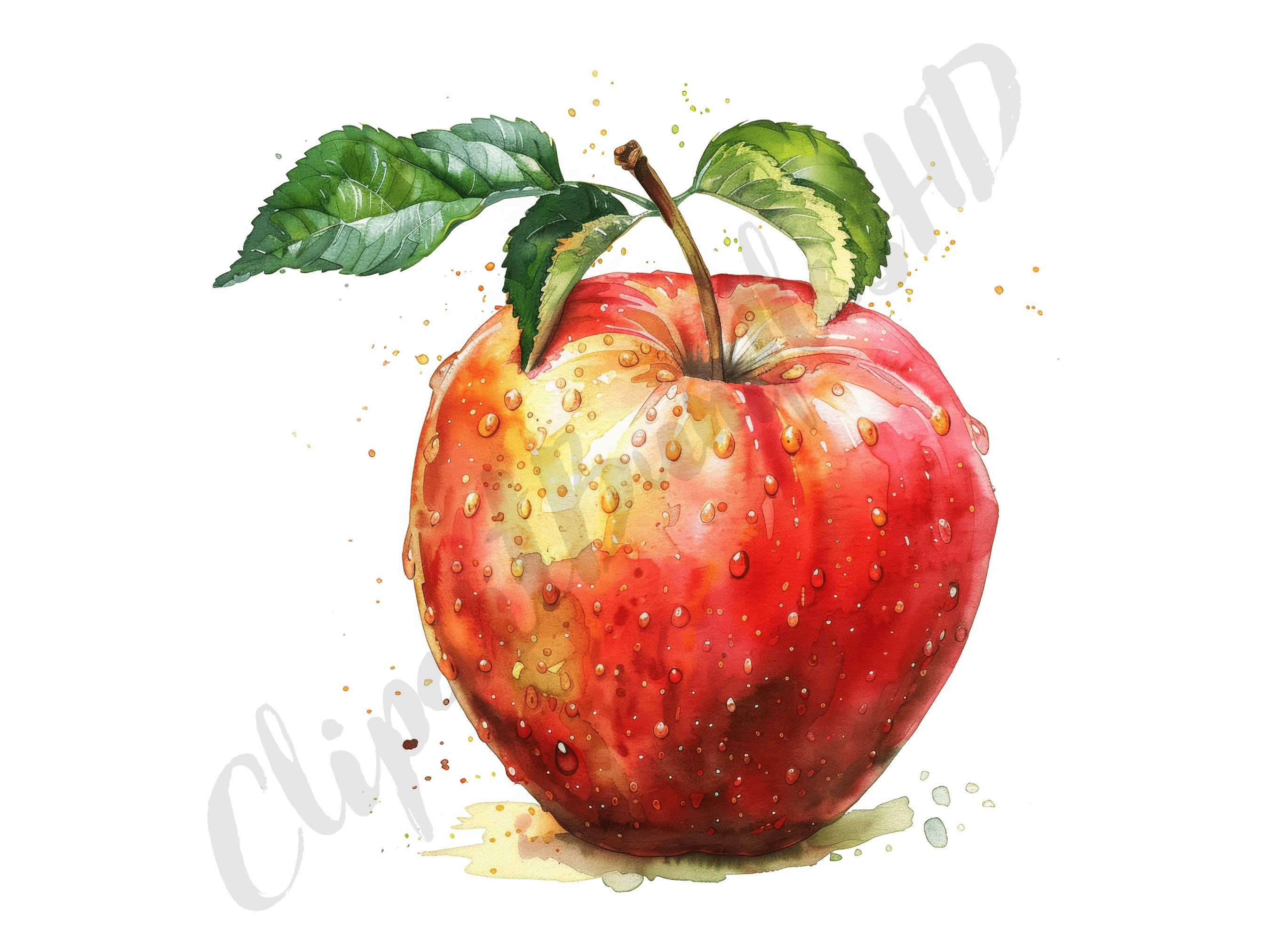 Watercolor Apple Clipart PNG, Fruits Clip Art, Watercolor Apples ...