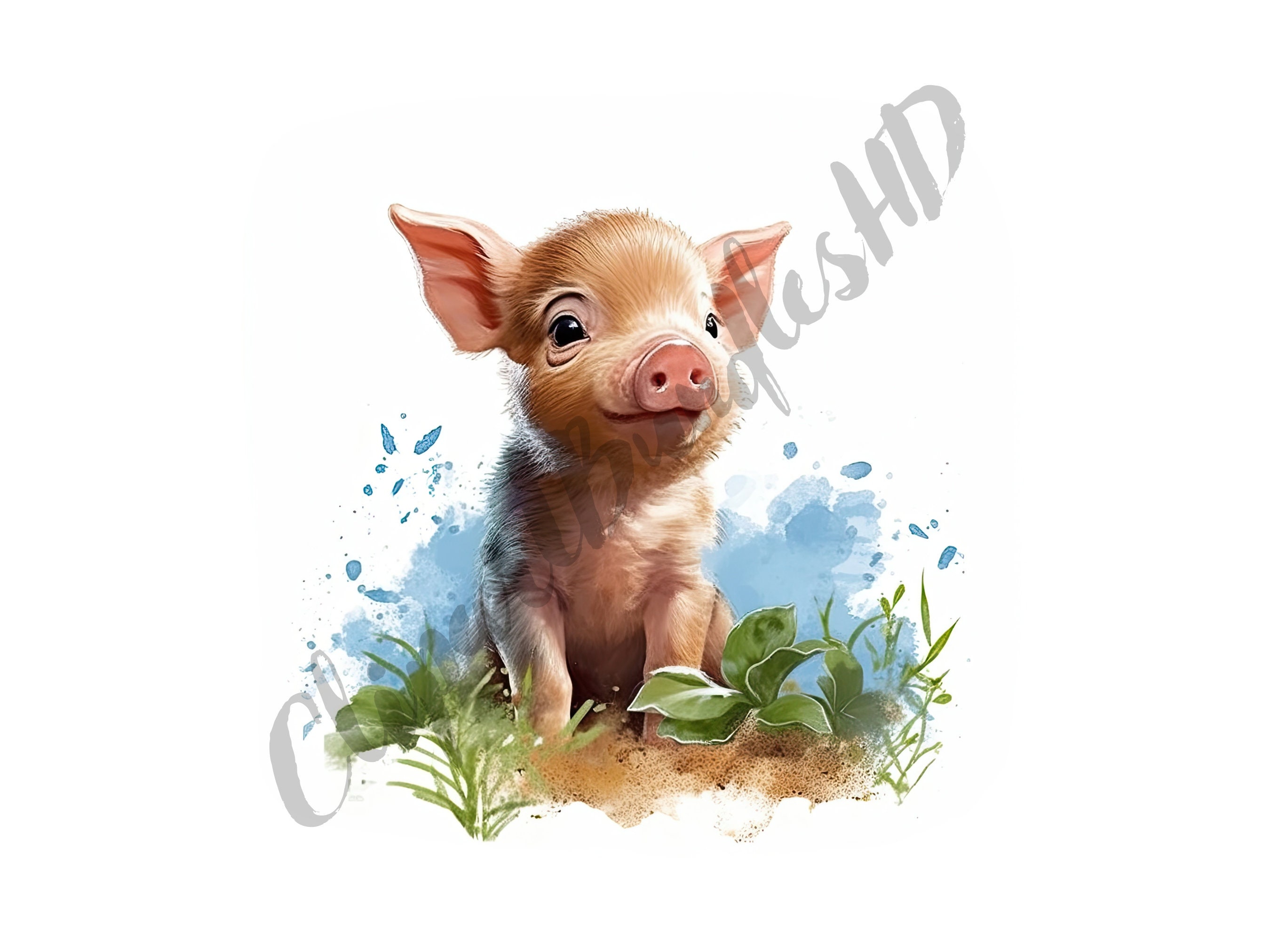 Baby Pig Clipart Bundle Adorable Piglet Illustrations Printable Farm ...