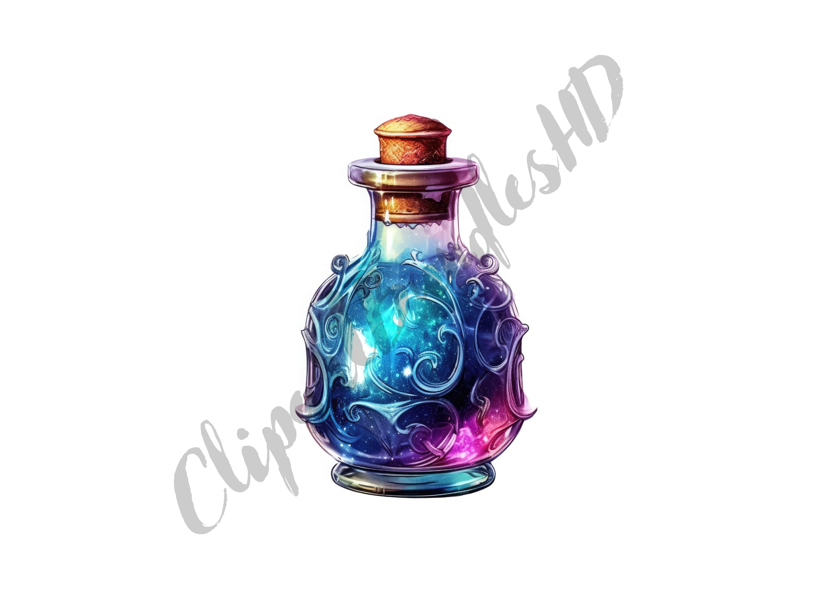 Magic Potion Vial Clipart Bundle Enchanted Elixirs Illustrations ...