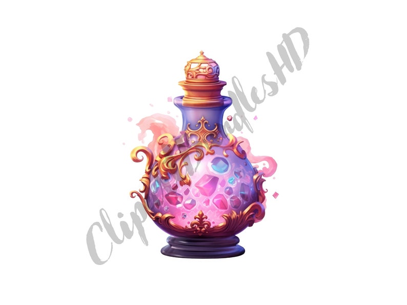 Magic Potion Vial Clipart Bundle Enchanted Elixirs Illustrations ...