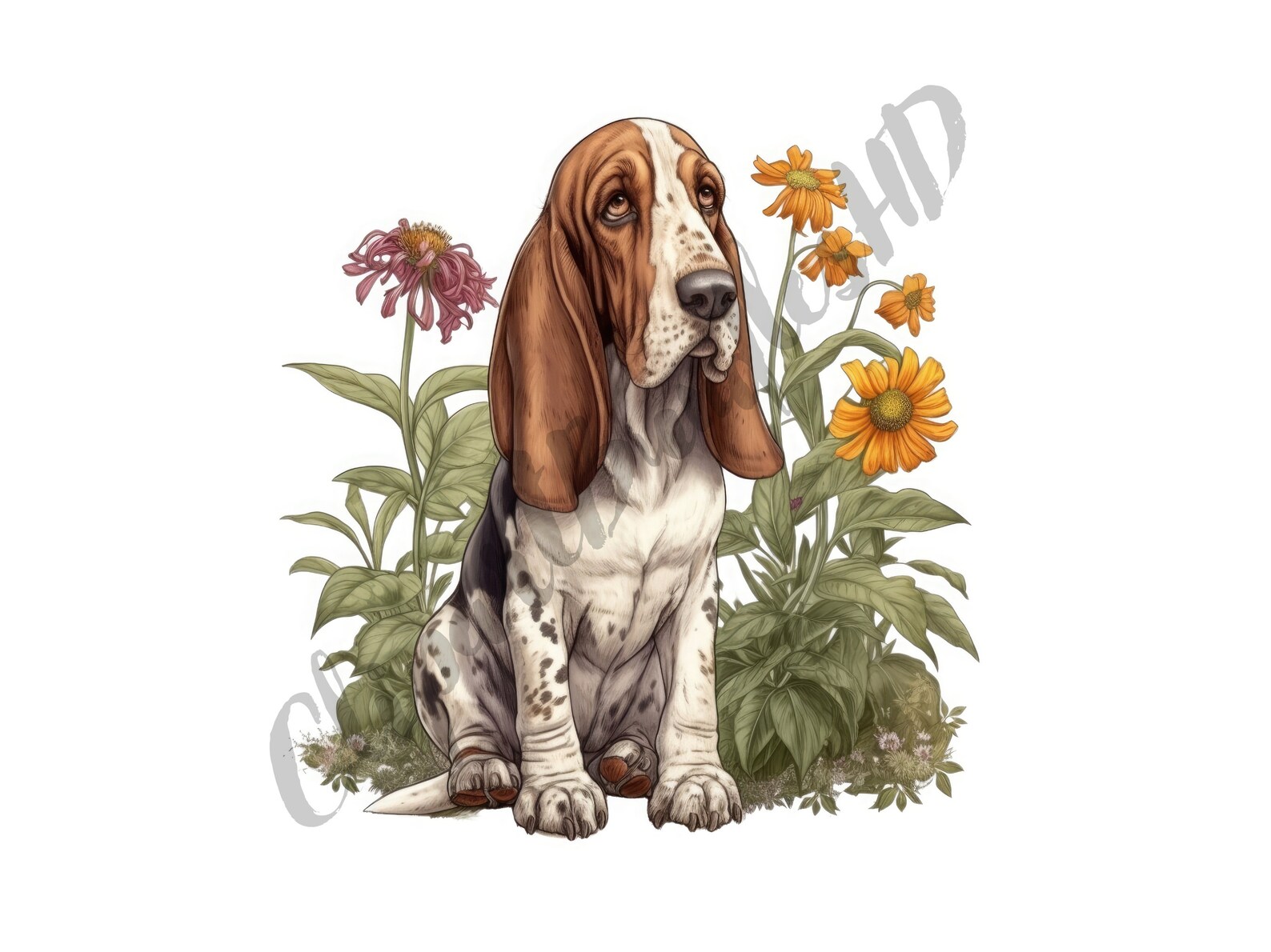 Basset Hound Clipart: 15 Dog Illustrations (JPG Files) - Etsy