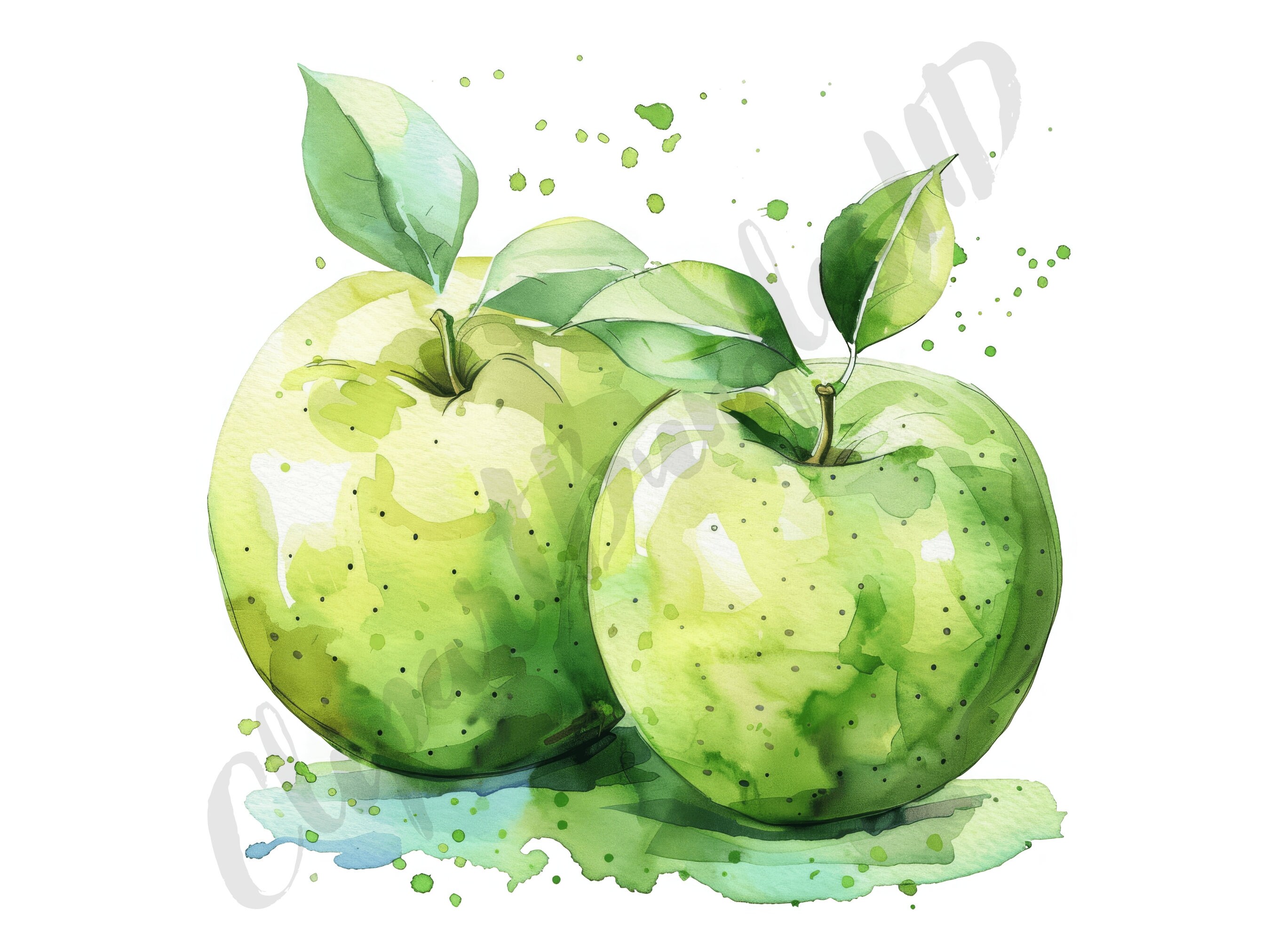 Watercolor Apple Clipart PNG, Fruits Clip Art, Watercolor Apples ...
