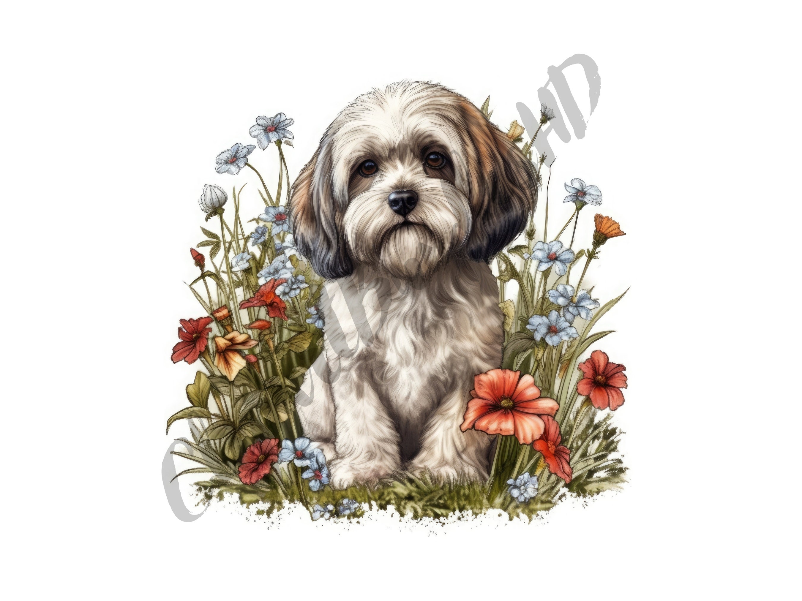 Havanese Puppy Clipart Set 15 JPG Illustrations Instant Download Cute ...