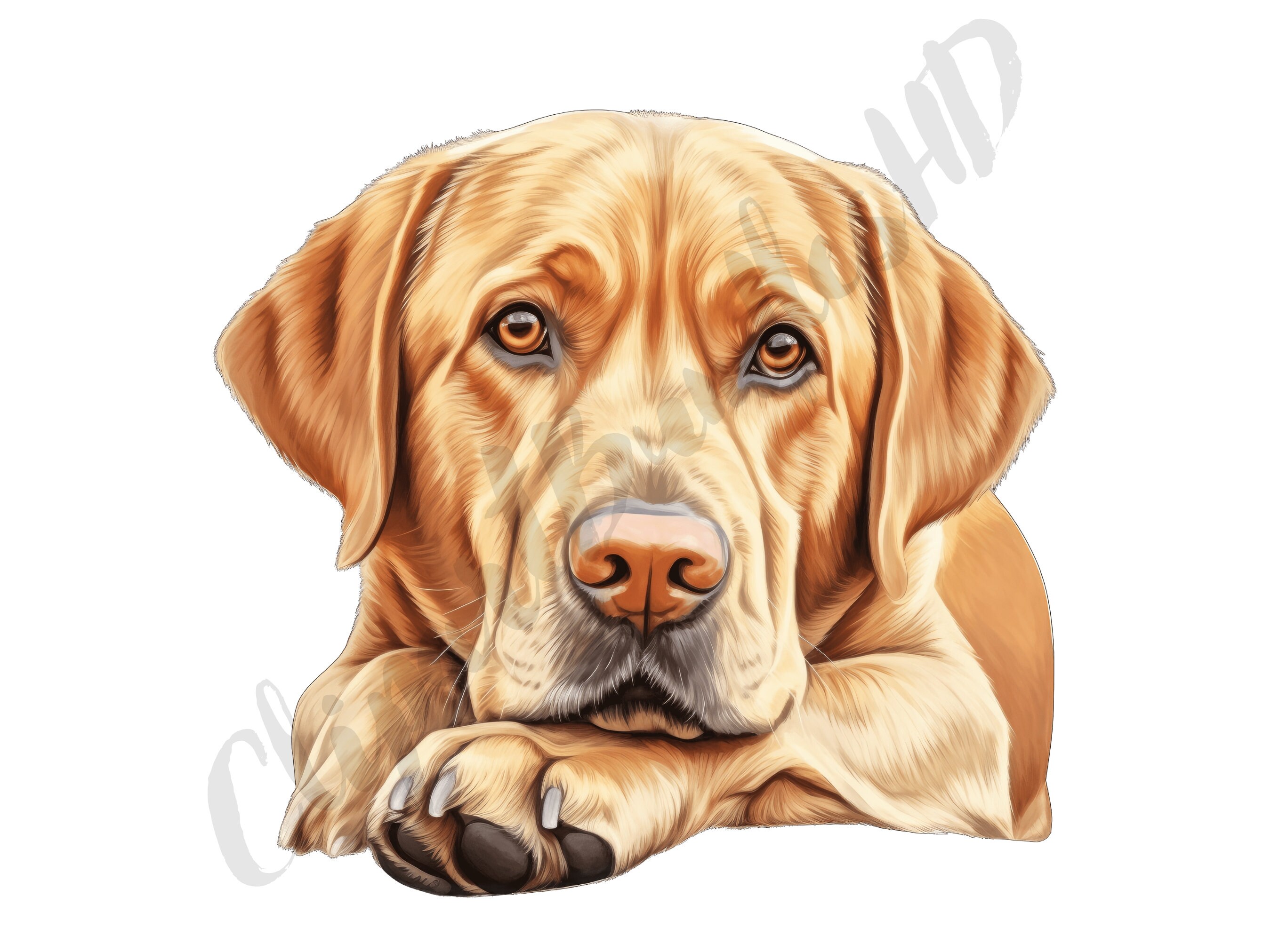 Realistic Labrador Retriever Clipart Set: 15 Lying PNG Illustrations ...