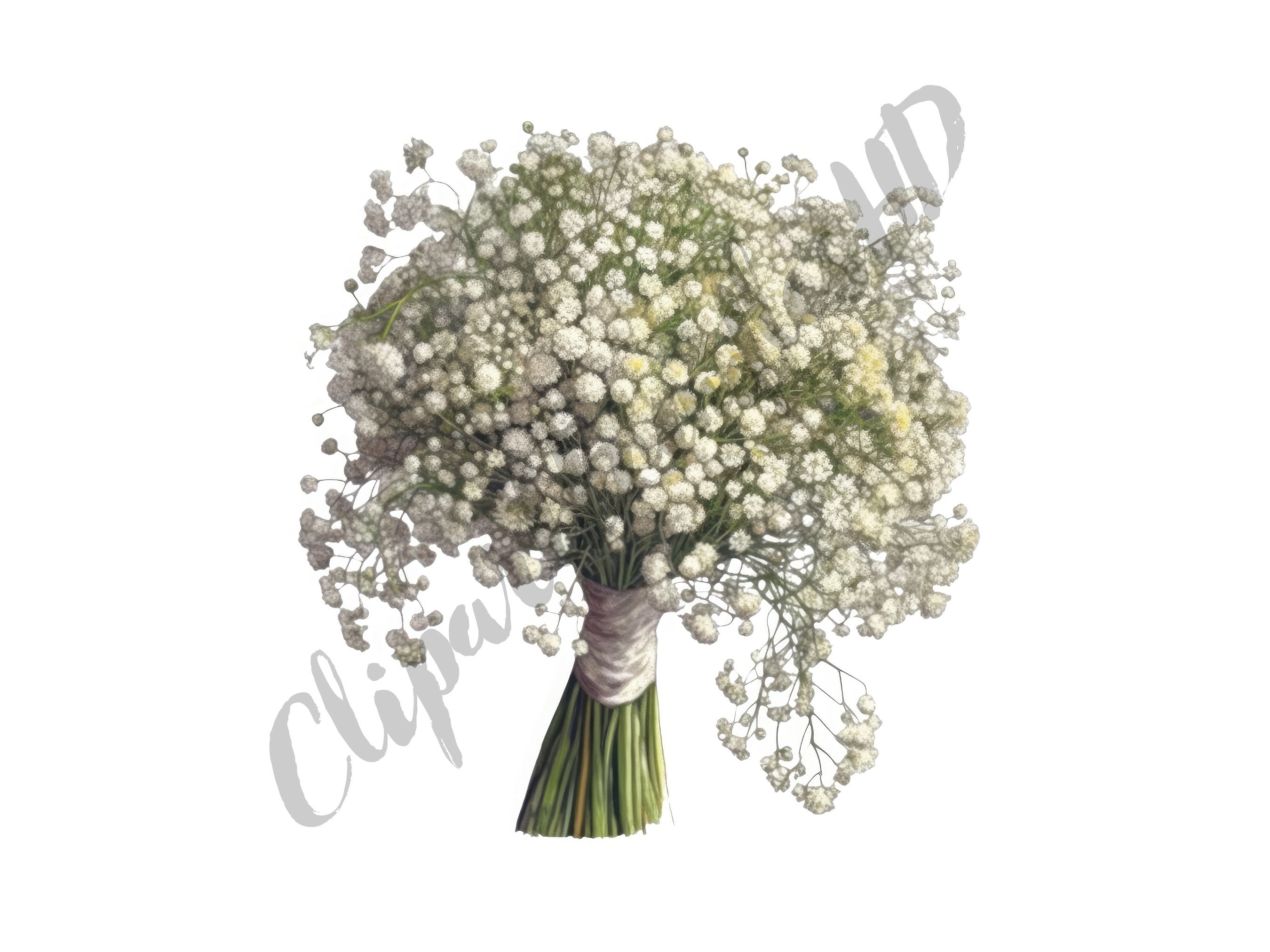 Baby Breath Bouquet Clipart Deluxe Set 15 JPG Digital Downloads Elegant ...