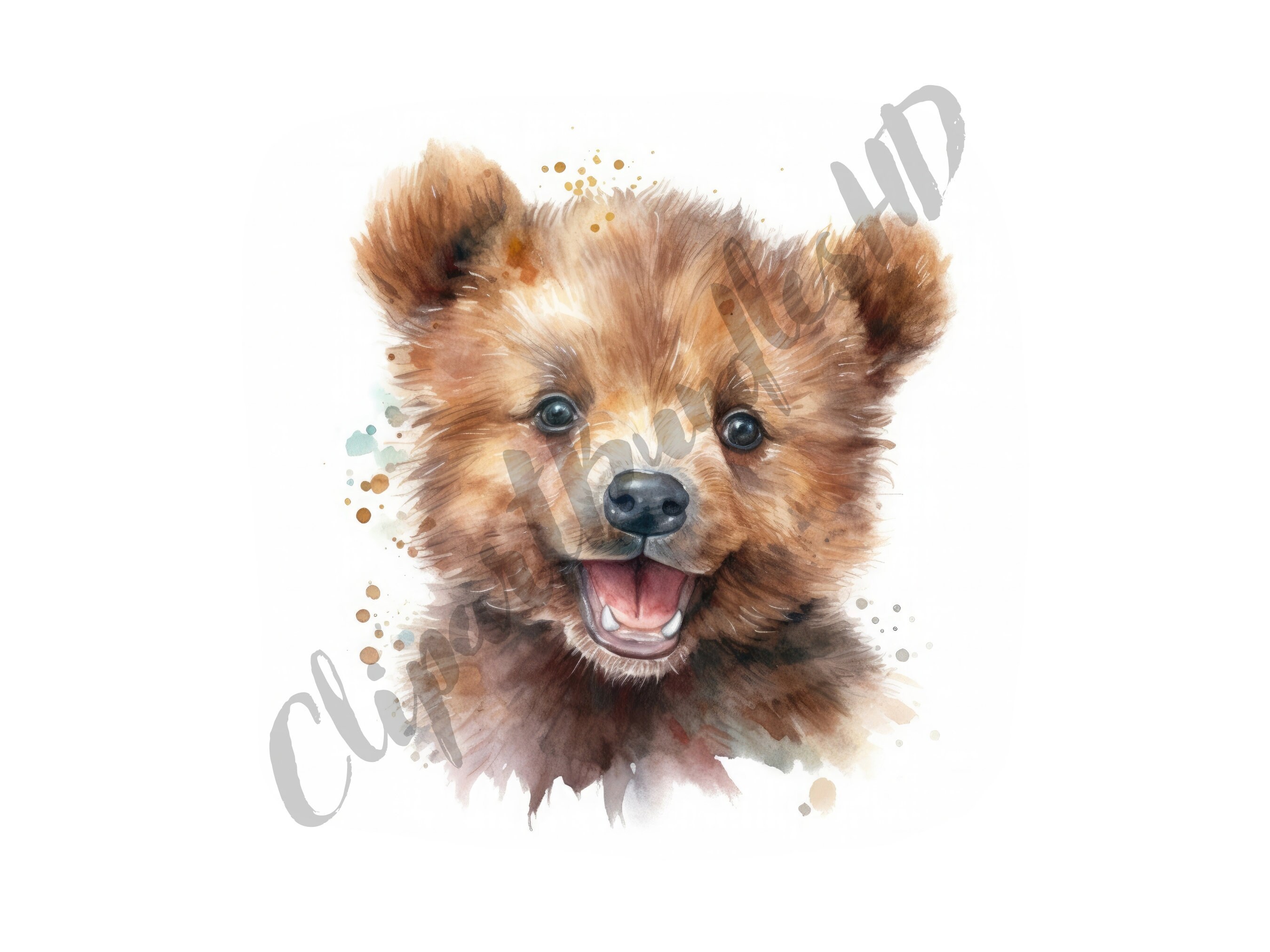 Baby Bear Clipart Set 15 JPG Illustrations Cute Bear Cub Digital ...
