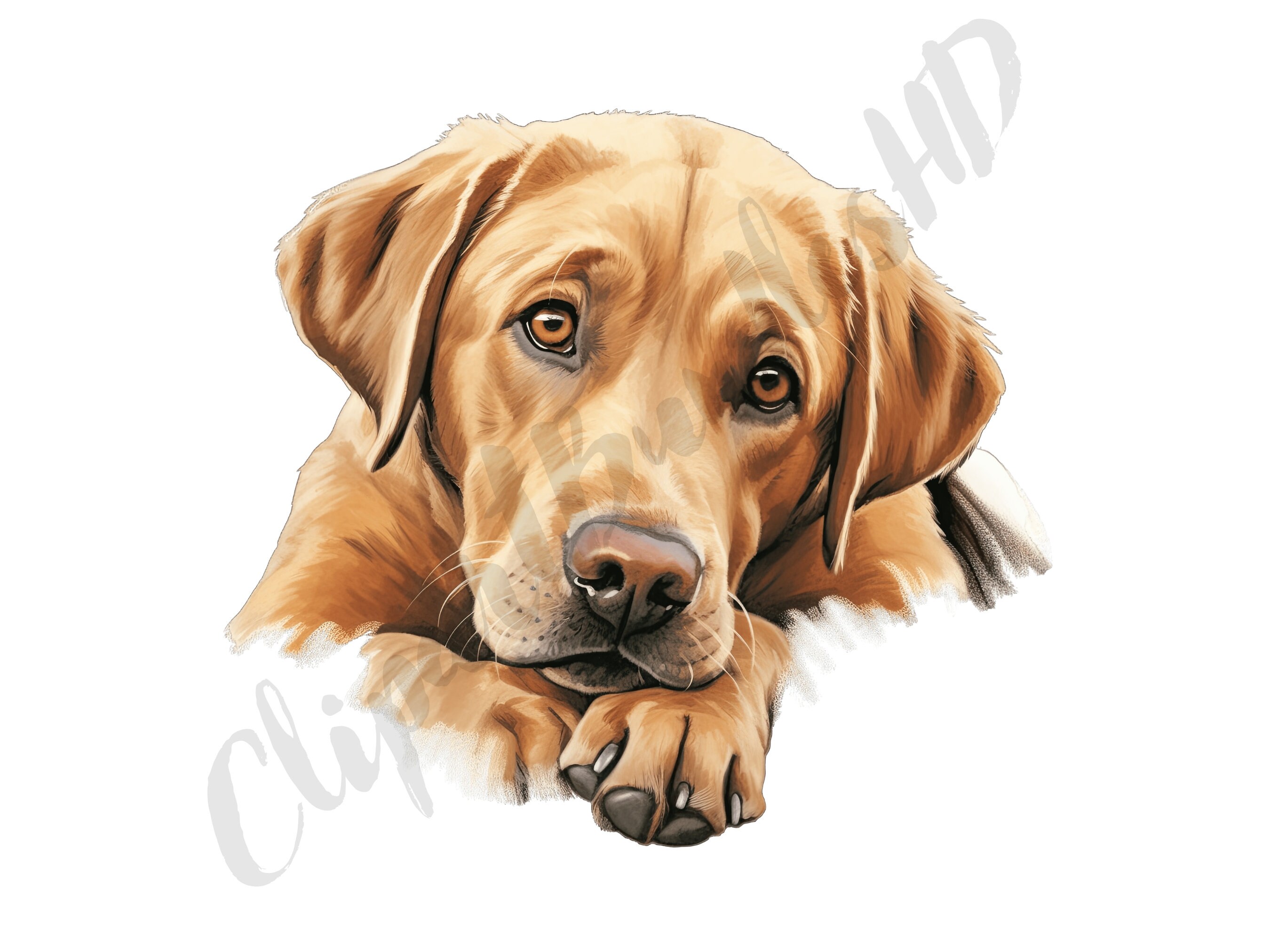 Realistic Labrador Retriever Clipart Set: 15 Lying PNG Illustrations ...