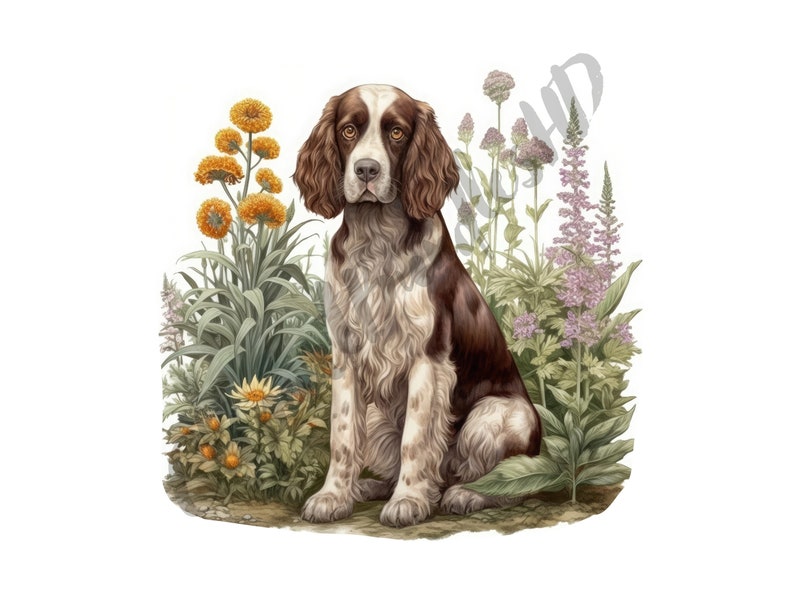 English Springer Spaniel Puppy Clipart: 15 Cute JPG Illustrations ...