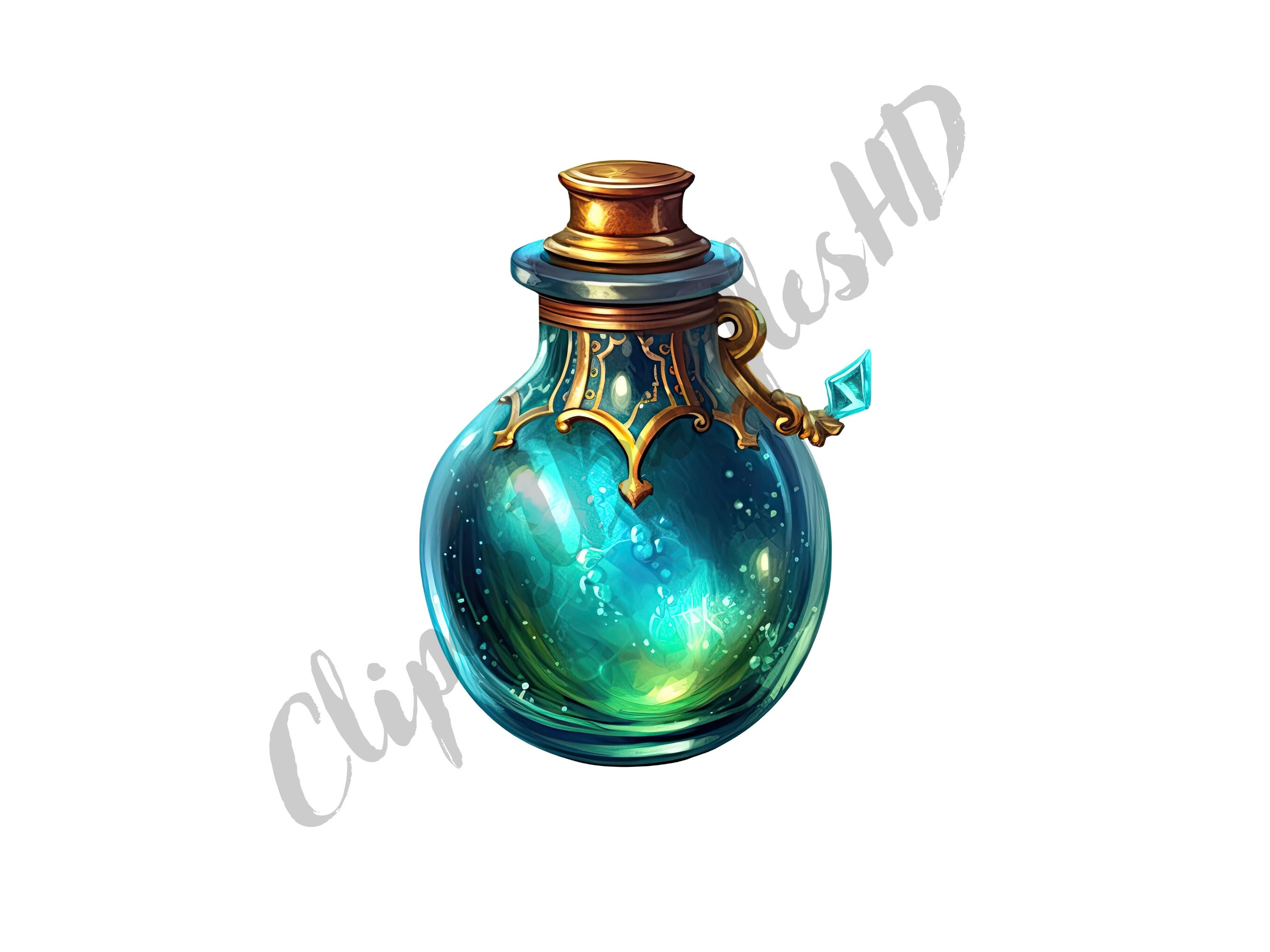 Magic Potion Vial Clipart Bundle Enchanted Elixirs Illustrations ...