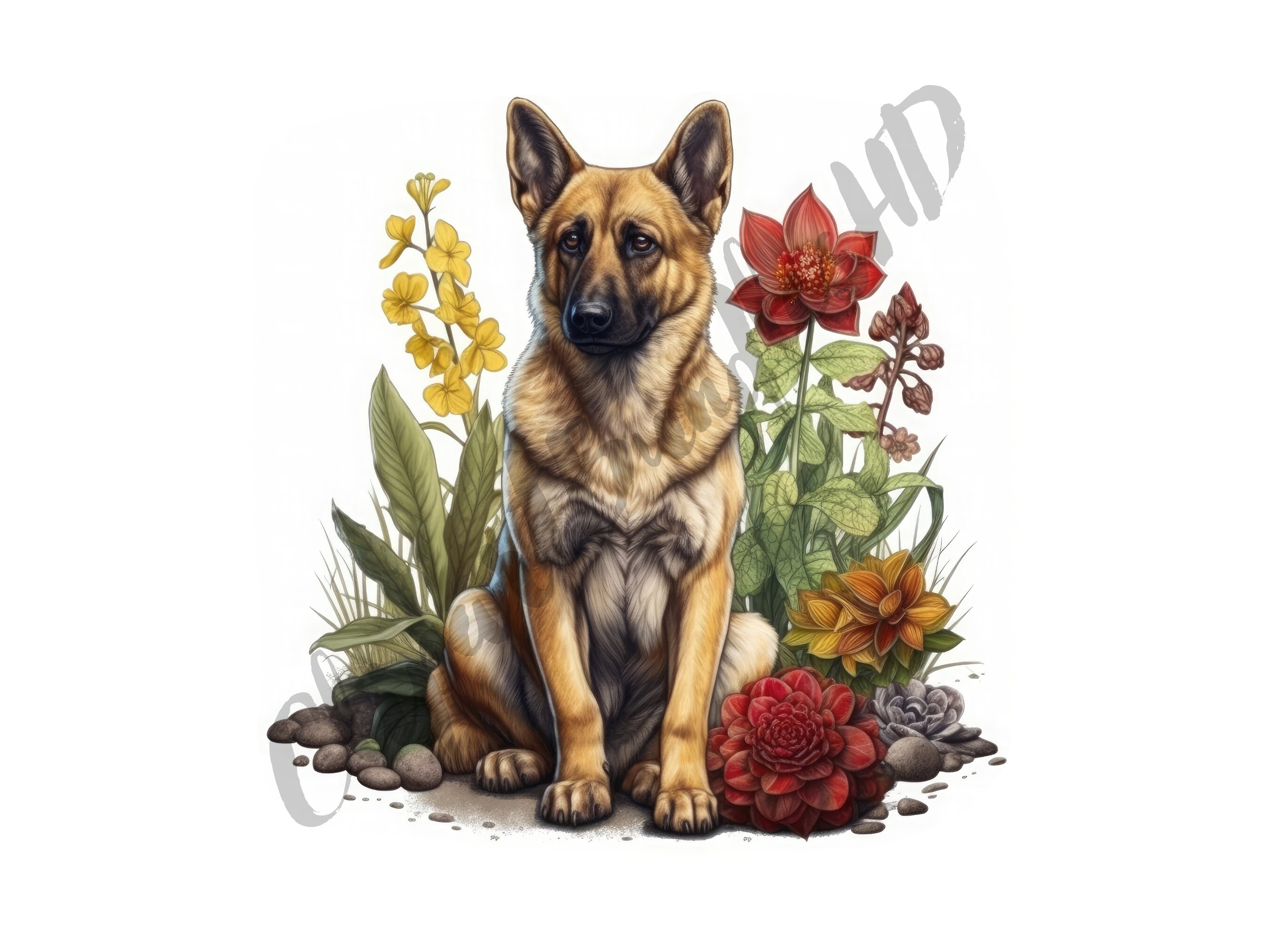 German Shepherd Puppy Clipart: Adorable Dog Art (15 JPG Files) (digital ...