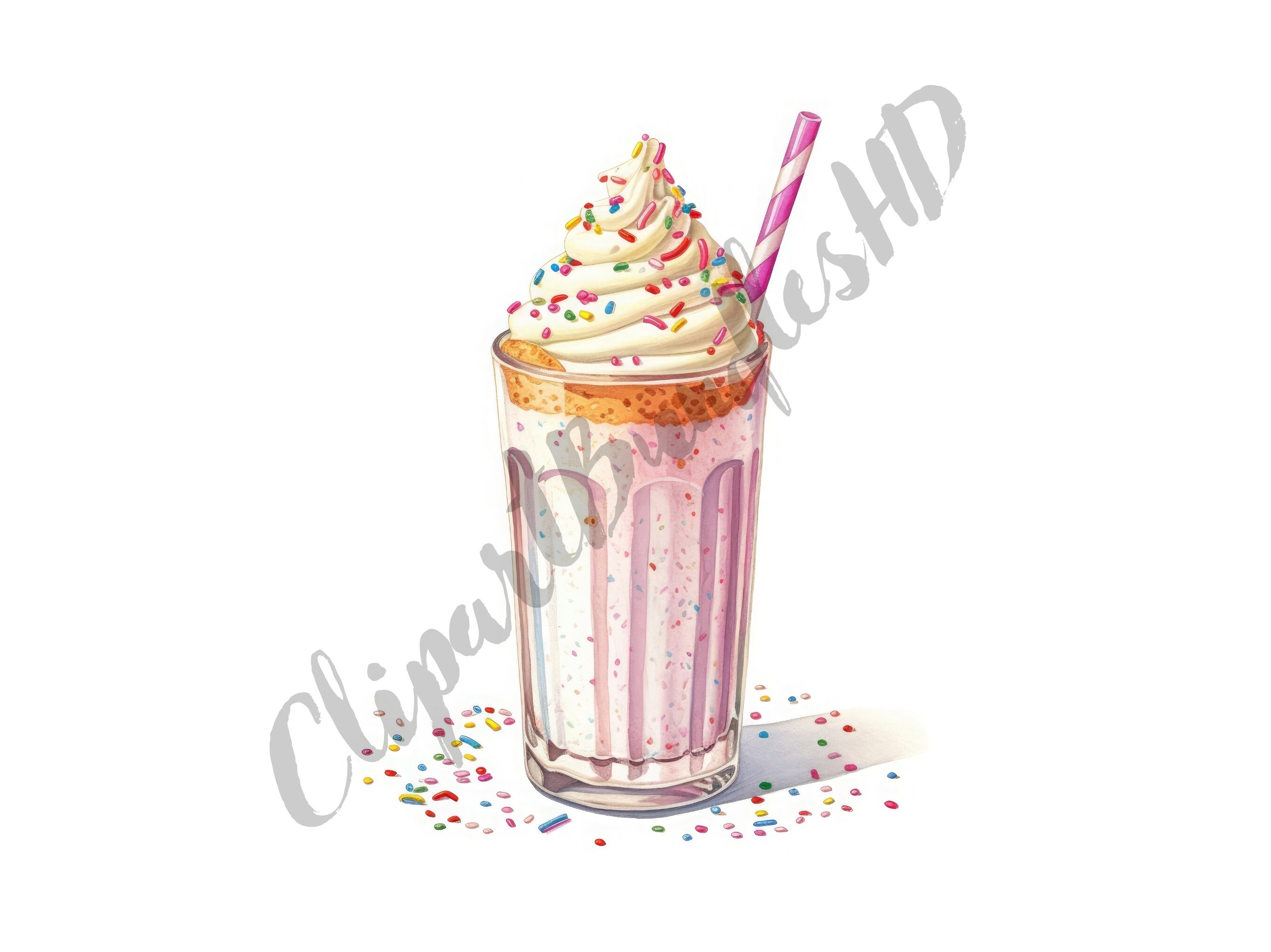 Milkshake Clipart Delight 15 JPG Illustrations Set Instant Download ...
