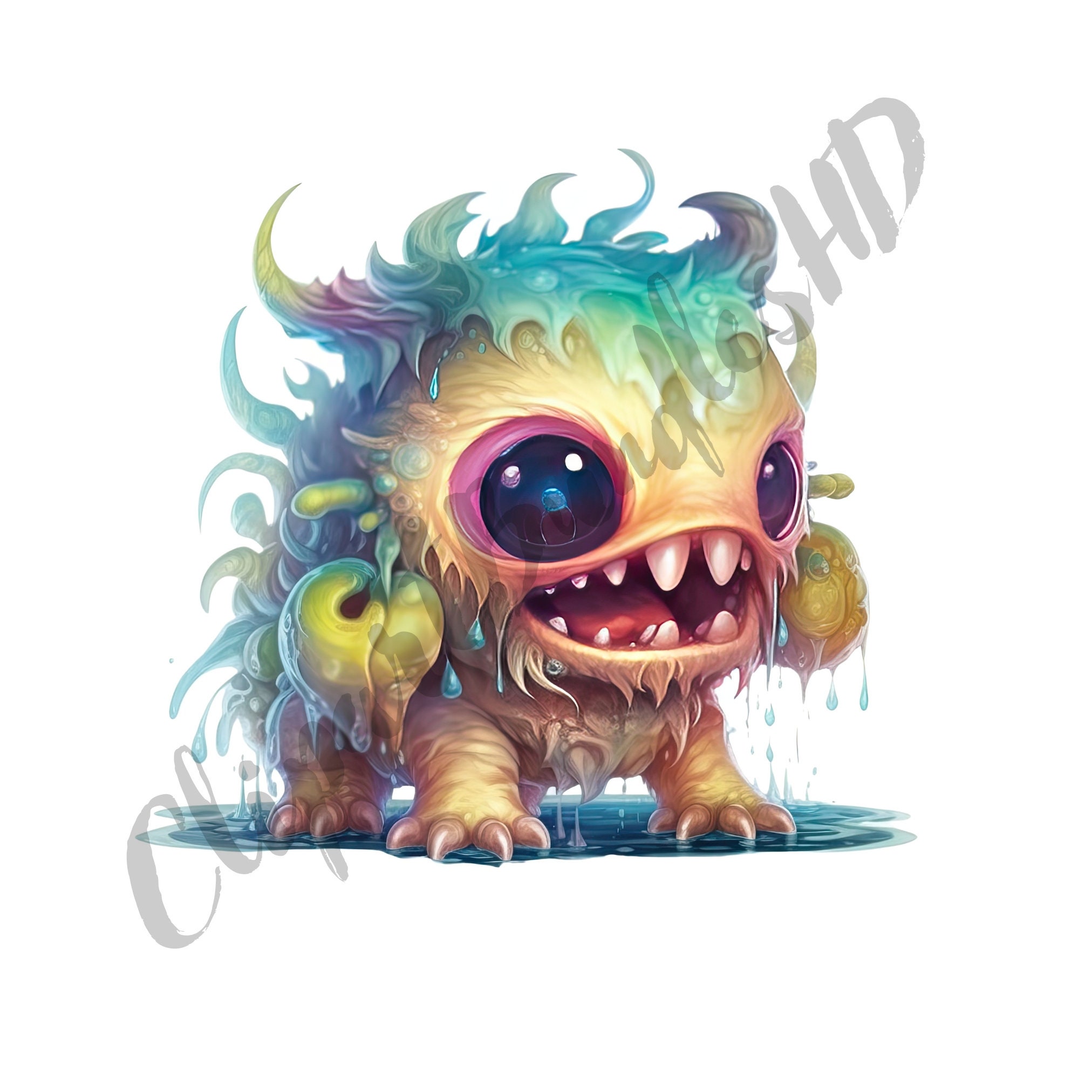 Cute Monster Clipart Bundle Whimsical Creature Illustrations Printable ...