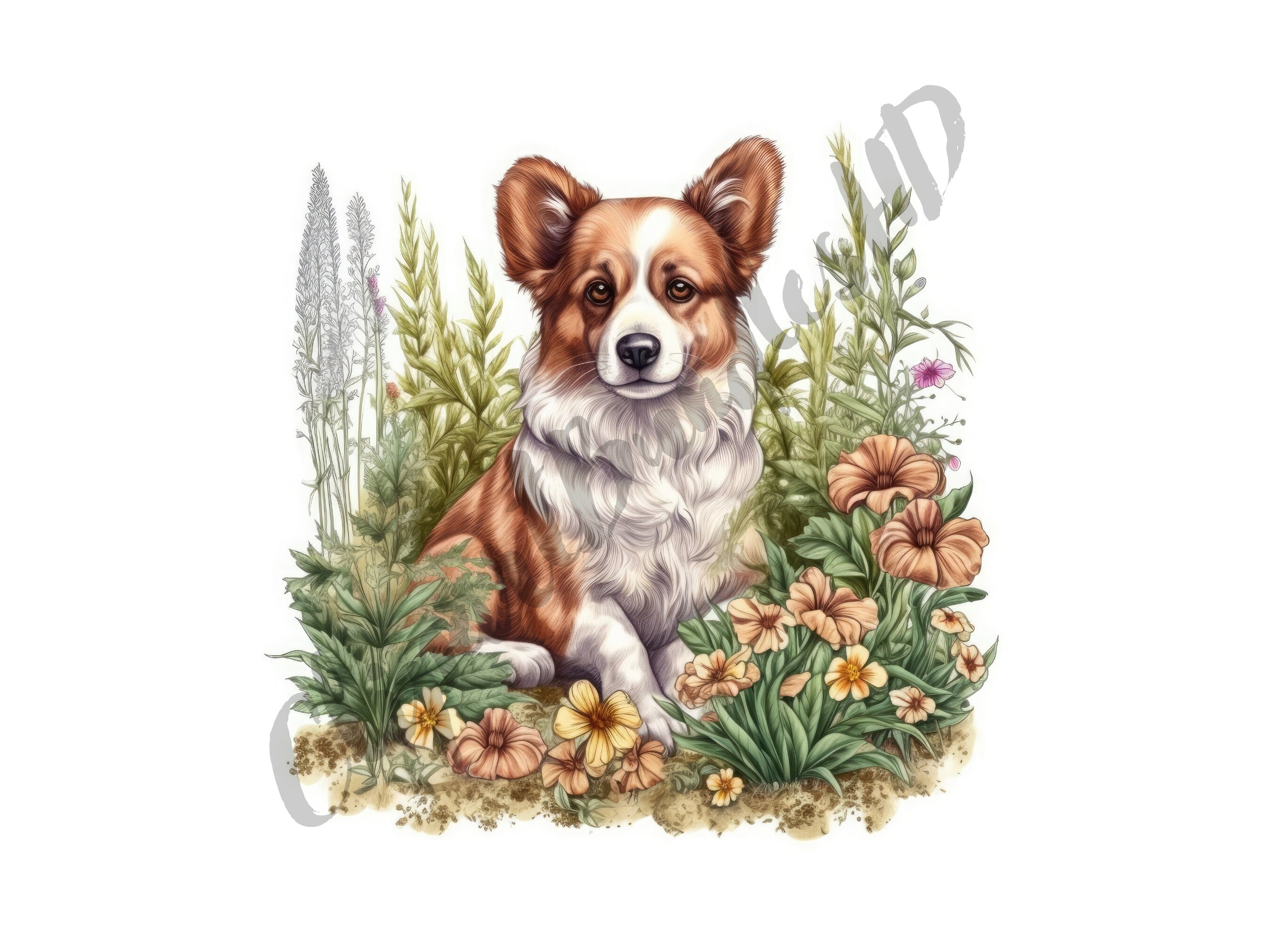 Pembroke Welsh Corgi Puppy Clipart Set 15 JPG Illustrations Adorable ...