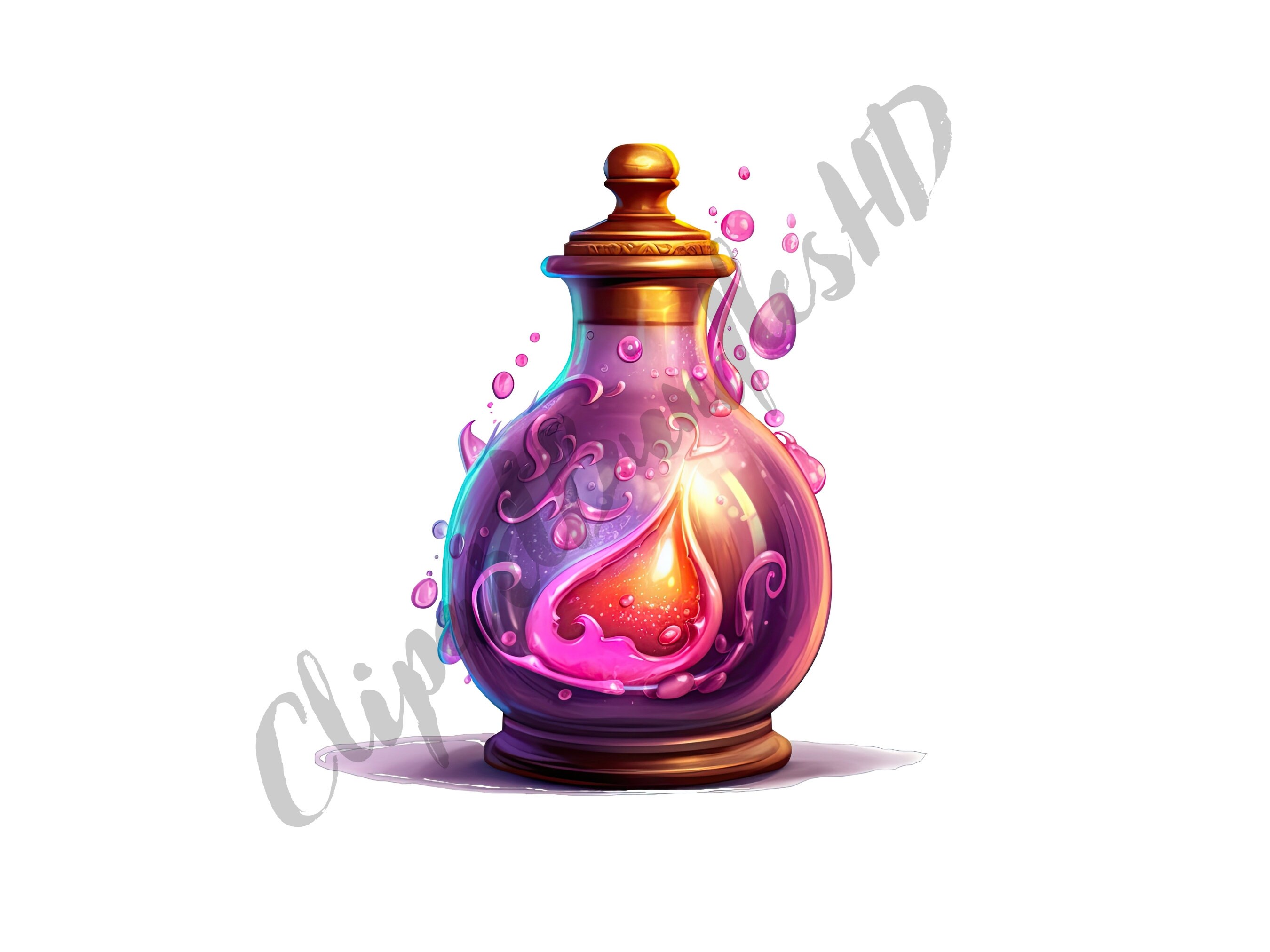Magic Potion Vial Clipart Bundle Enchanted Elixirs Illustrations ...