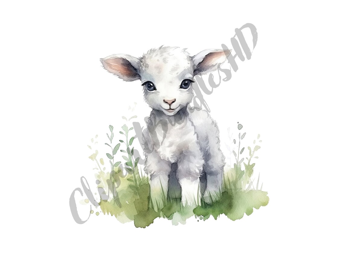 Lamb Baby Clipart Collection 15 JPG Illustrations Digital Download ...